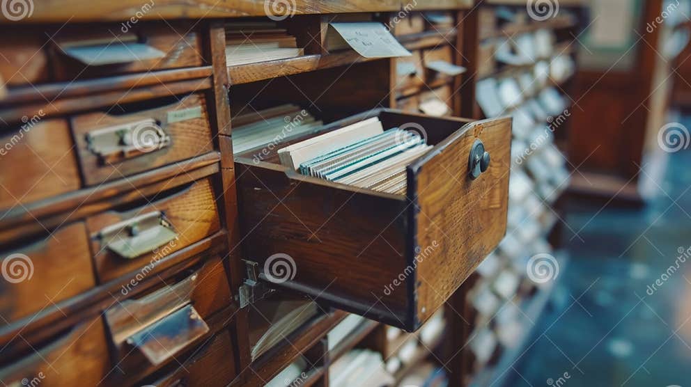 Library or Archive Reference Card Catalog. Database, Knowledge Base ...