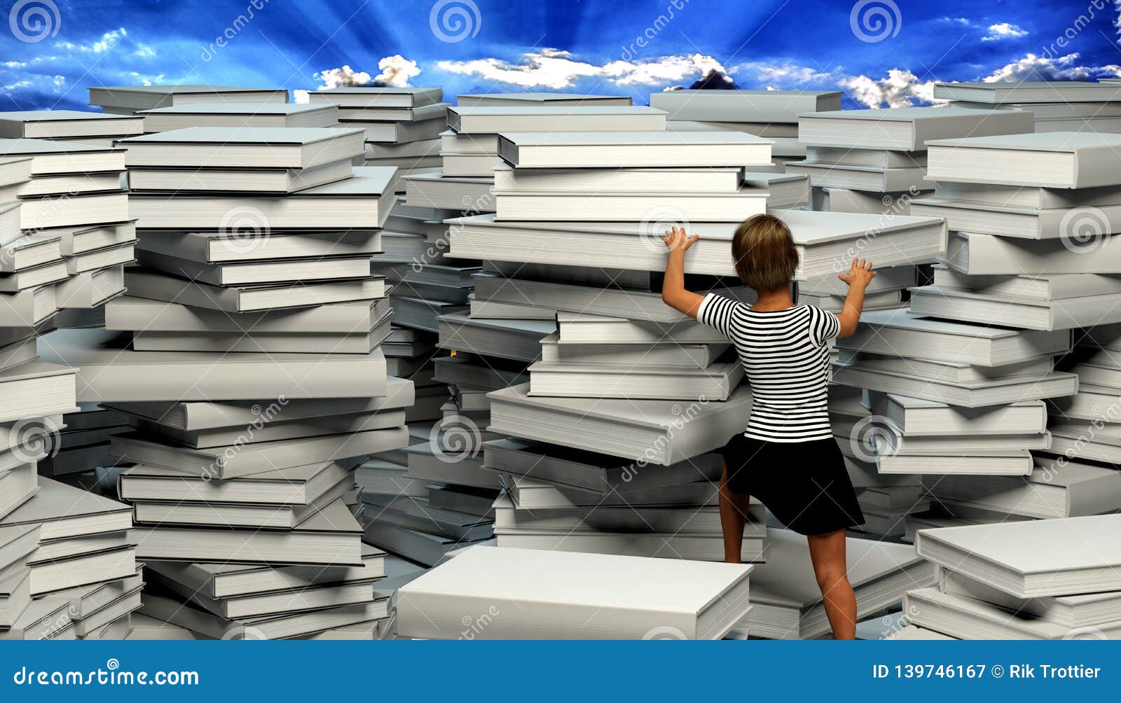 Library As Path To Enlightenment Stock Illustration - Illustration of ...