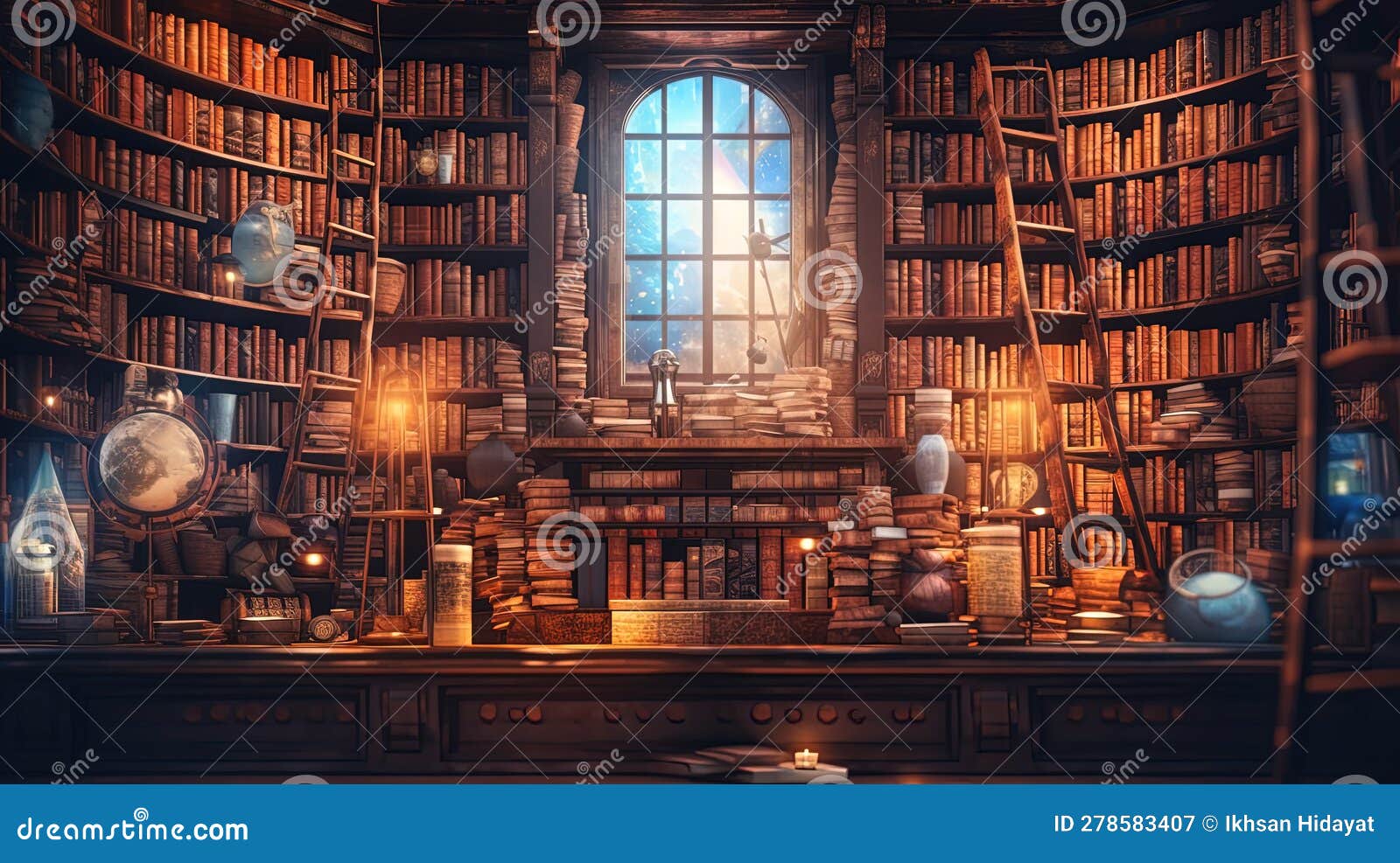 Library Background Illustration Photo Stock Illustration - Illustration ...