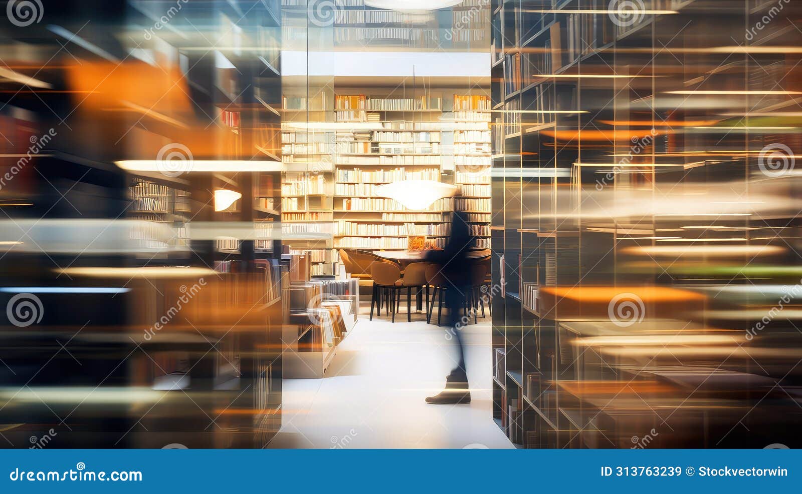 Library Blurred Interior Architect Stock Illustration - Illustration of ...