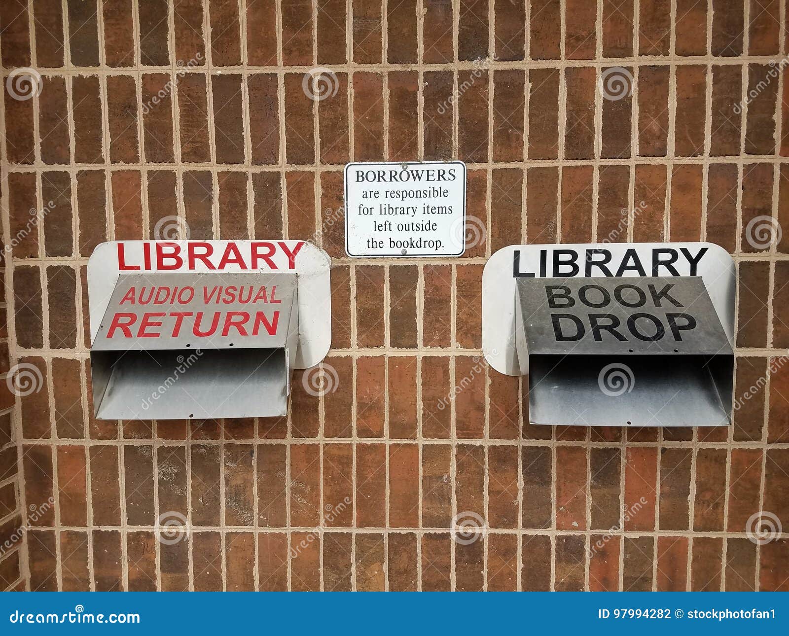 Library Book And Audio Visual Return Chutes Stock Photography ...