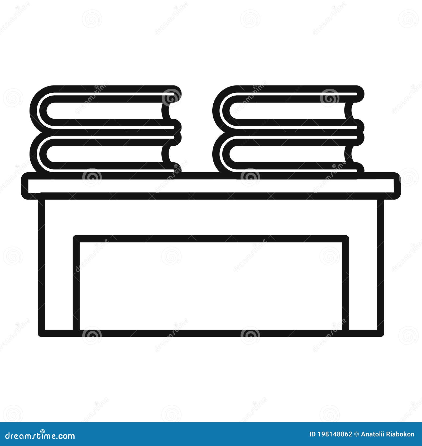 Library Book Desktop Icon, Outline Style Stock Vector - Illustration of ...