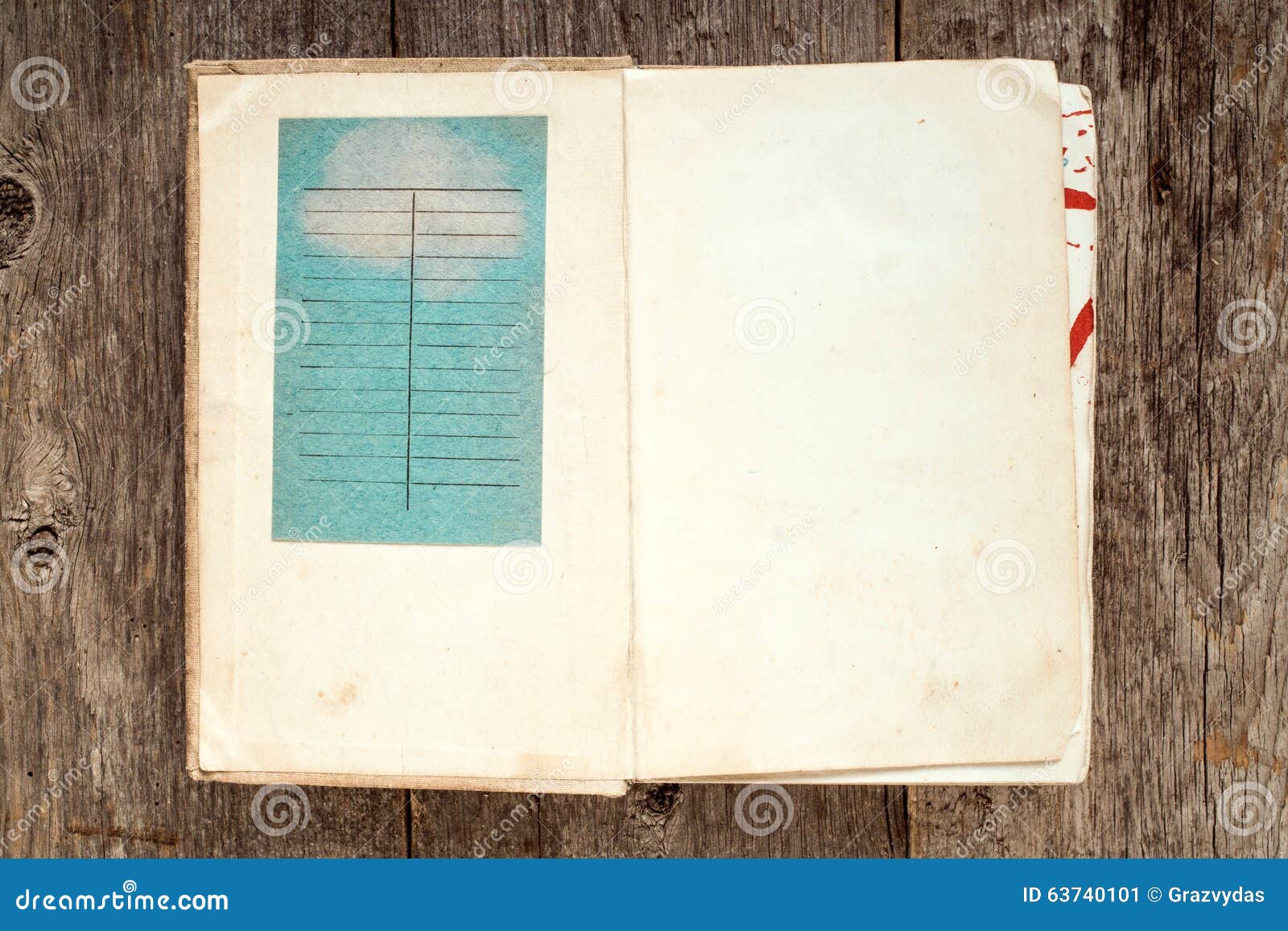 Library Book with Due Date Card Stock Image - Image of antique, worn ...