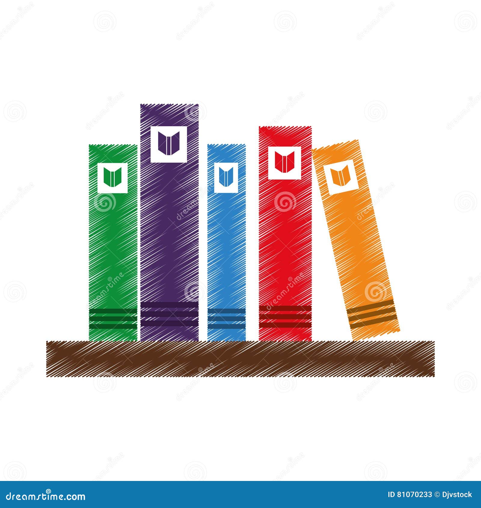 Library Book Shelf Isolated Icon Stock Vector - Illustration of design ...