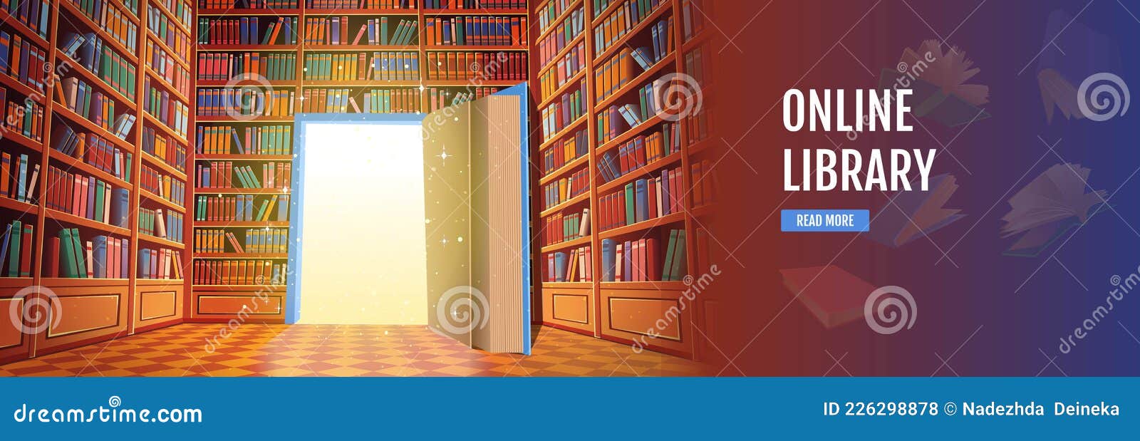 Library Book Shelves Cartoon Vector Illustration Stock Vector ...