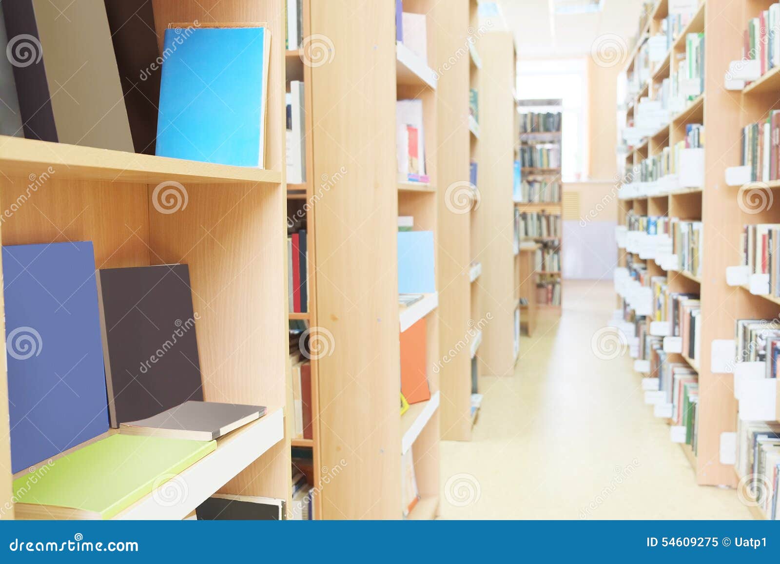 Library with book shelves stock image. Image of read - 54609275