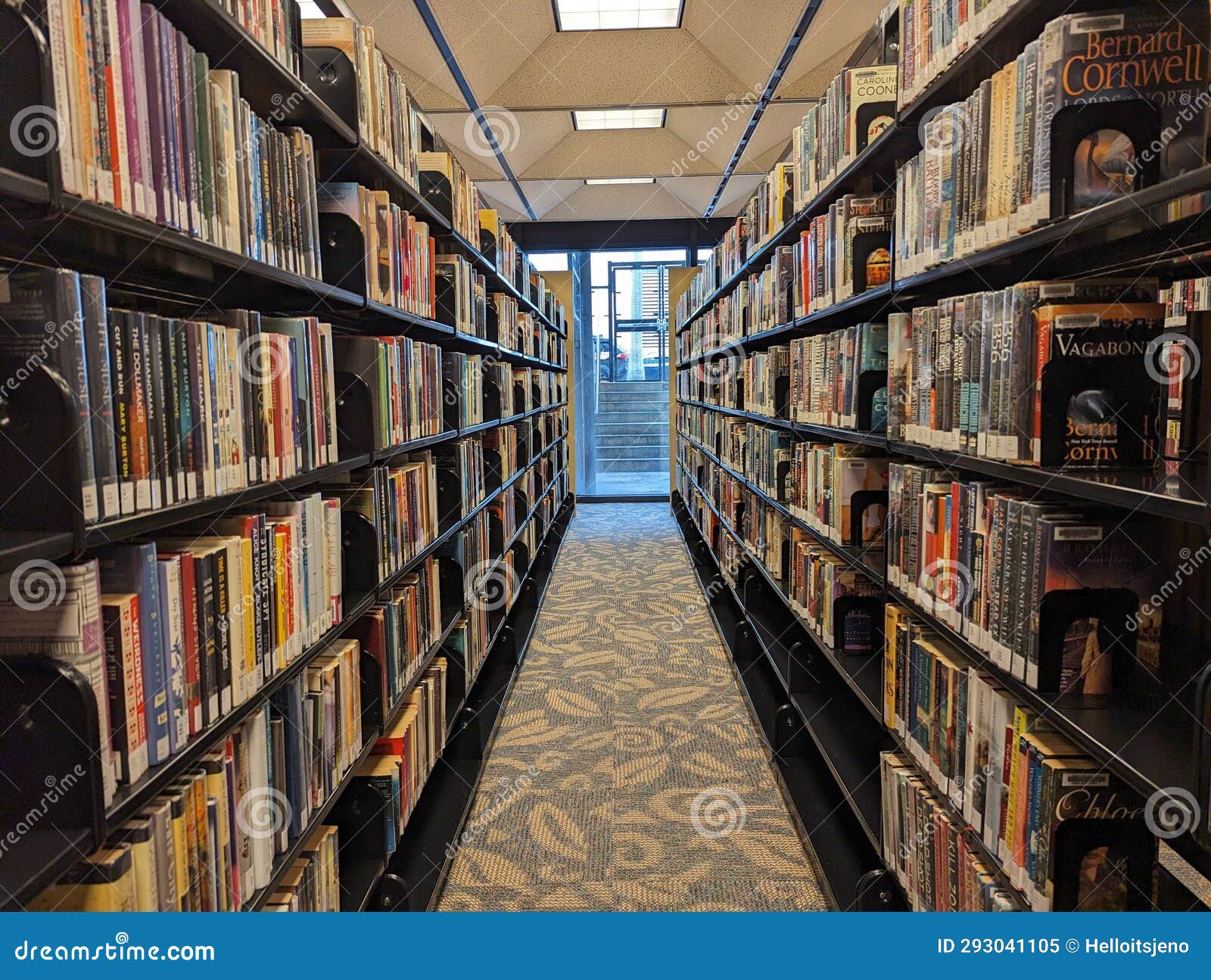 Library Book Shelves at Public Library. Stock Image - Image of shelves ...