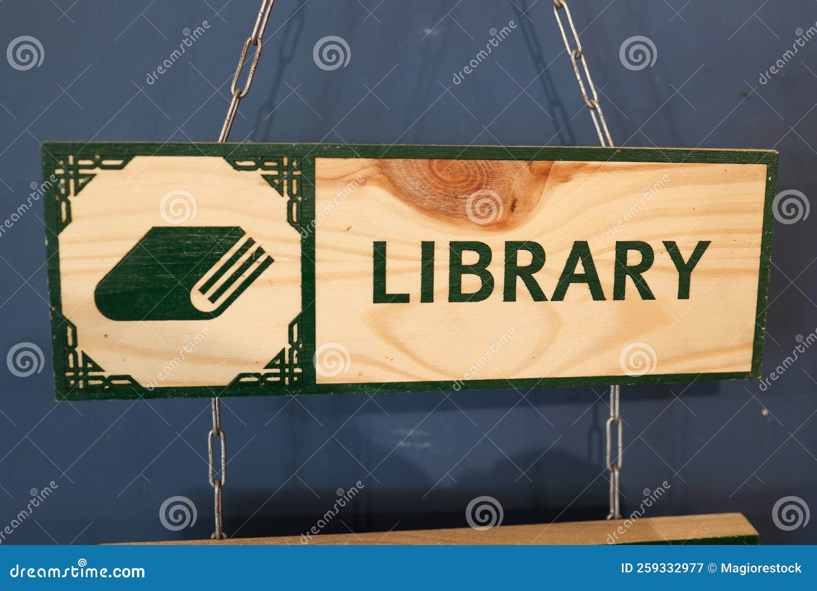 Library and Book Sign on a Wall. Stock Image - Image of public, design ...