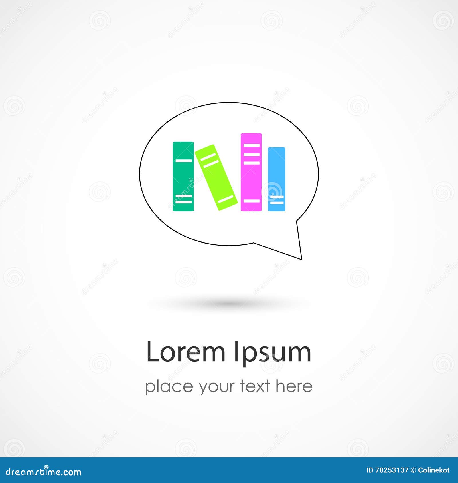 Library Book Symbol stock vector. Illustration of chat - 78253137