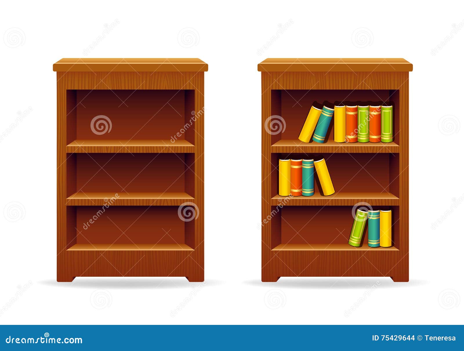 Library Bookcase Education and Knowledge Stock Vector - Illustration of ...