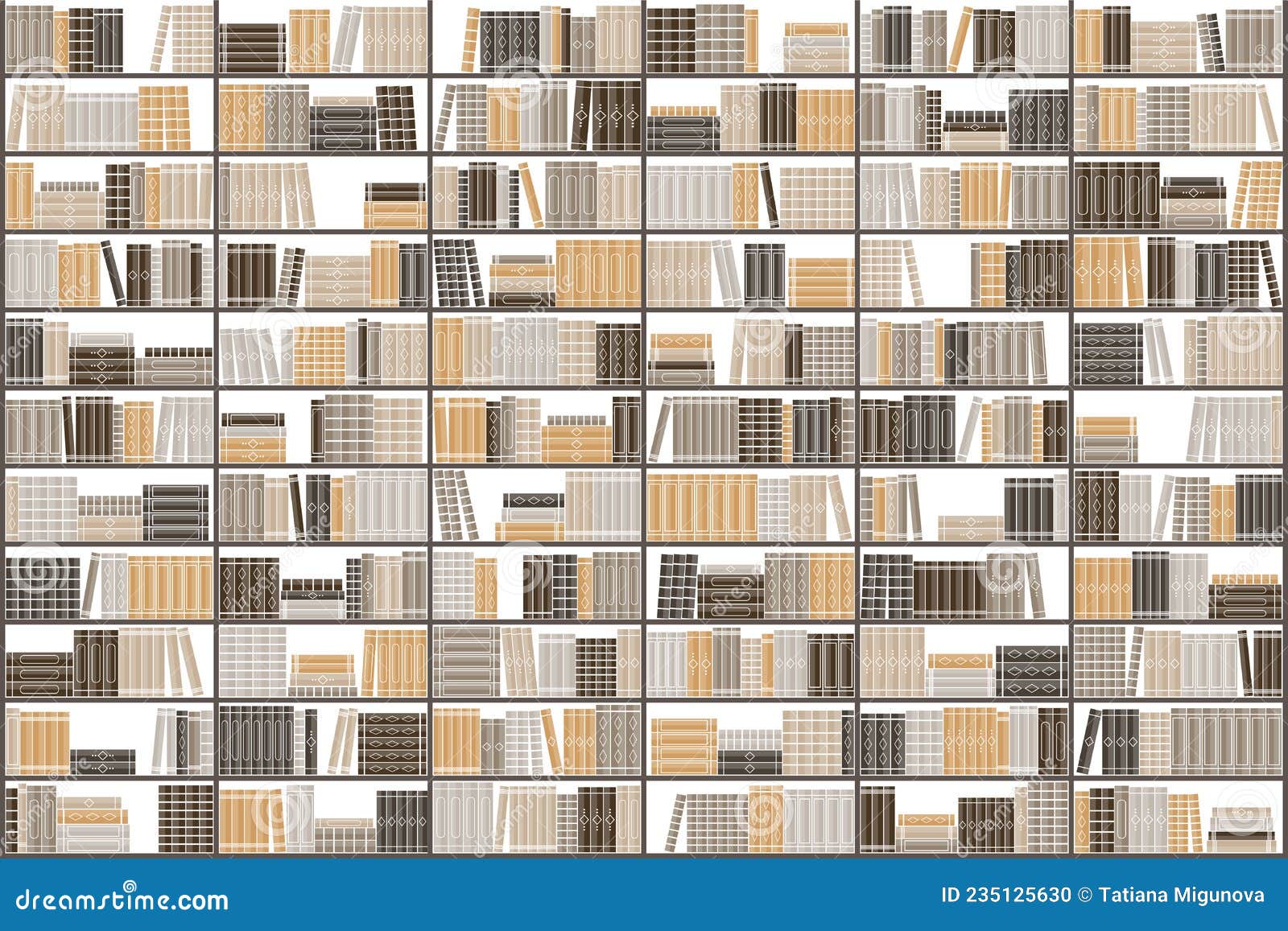 Library with Bookcases. Many Different Books on the Shelves. Large ...