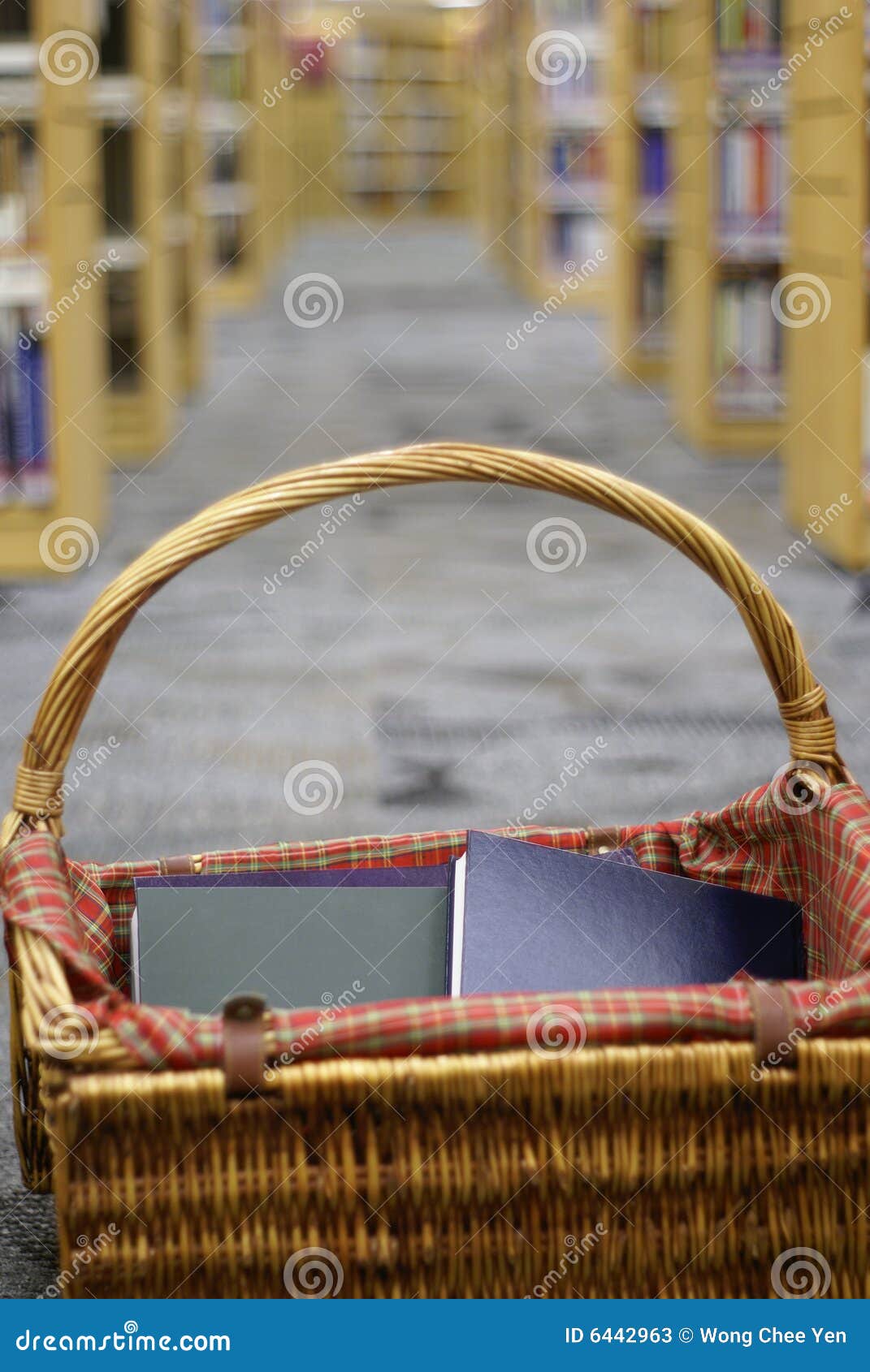 Library books in basket stock image. Image of educational - 6442963
