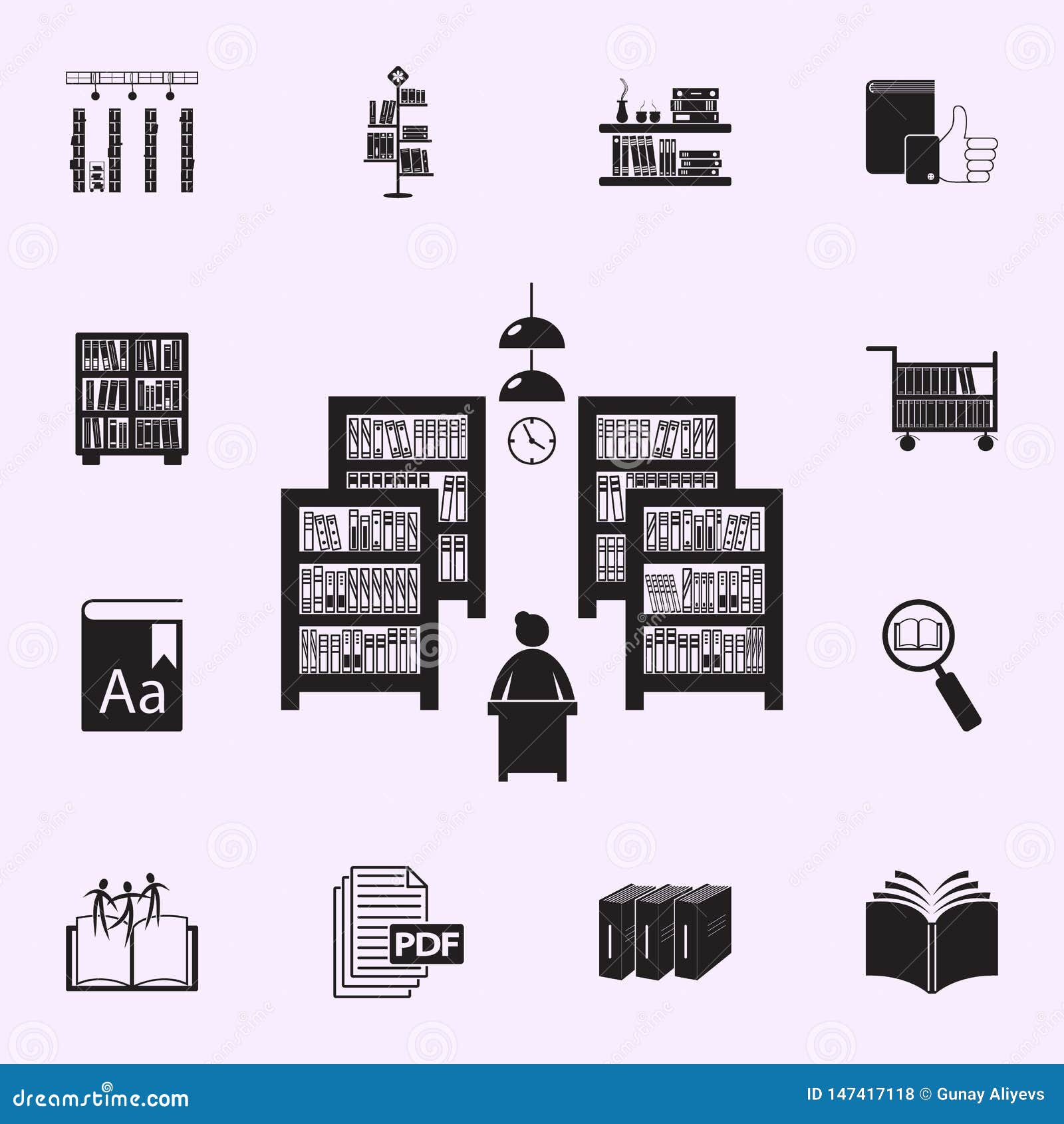 Library with Books Icon. Library Icons Universal Set for Web and Mobile ...