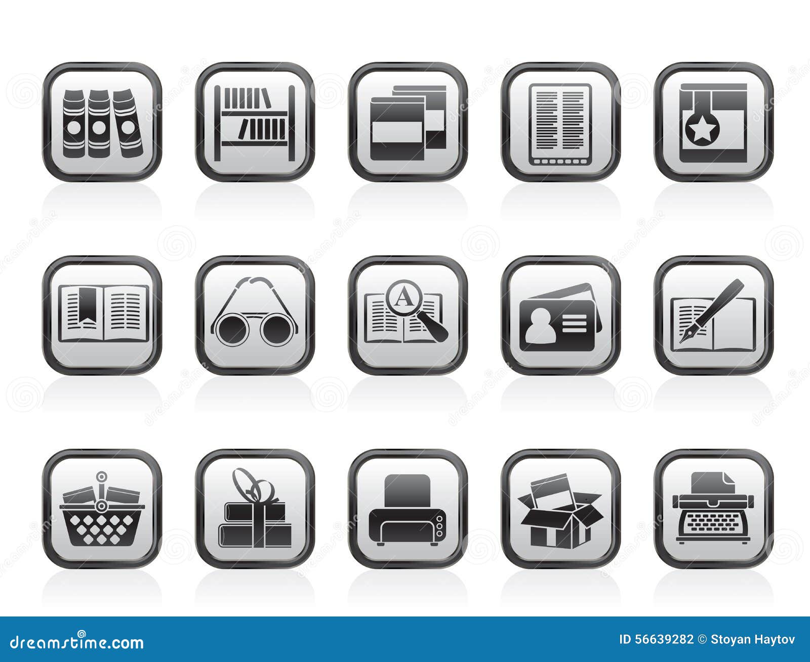 Library and books Icons stock vector. Illustration of shop - 56639282