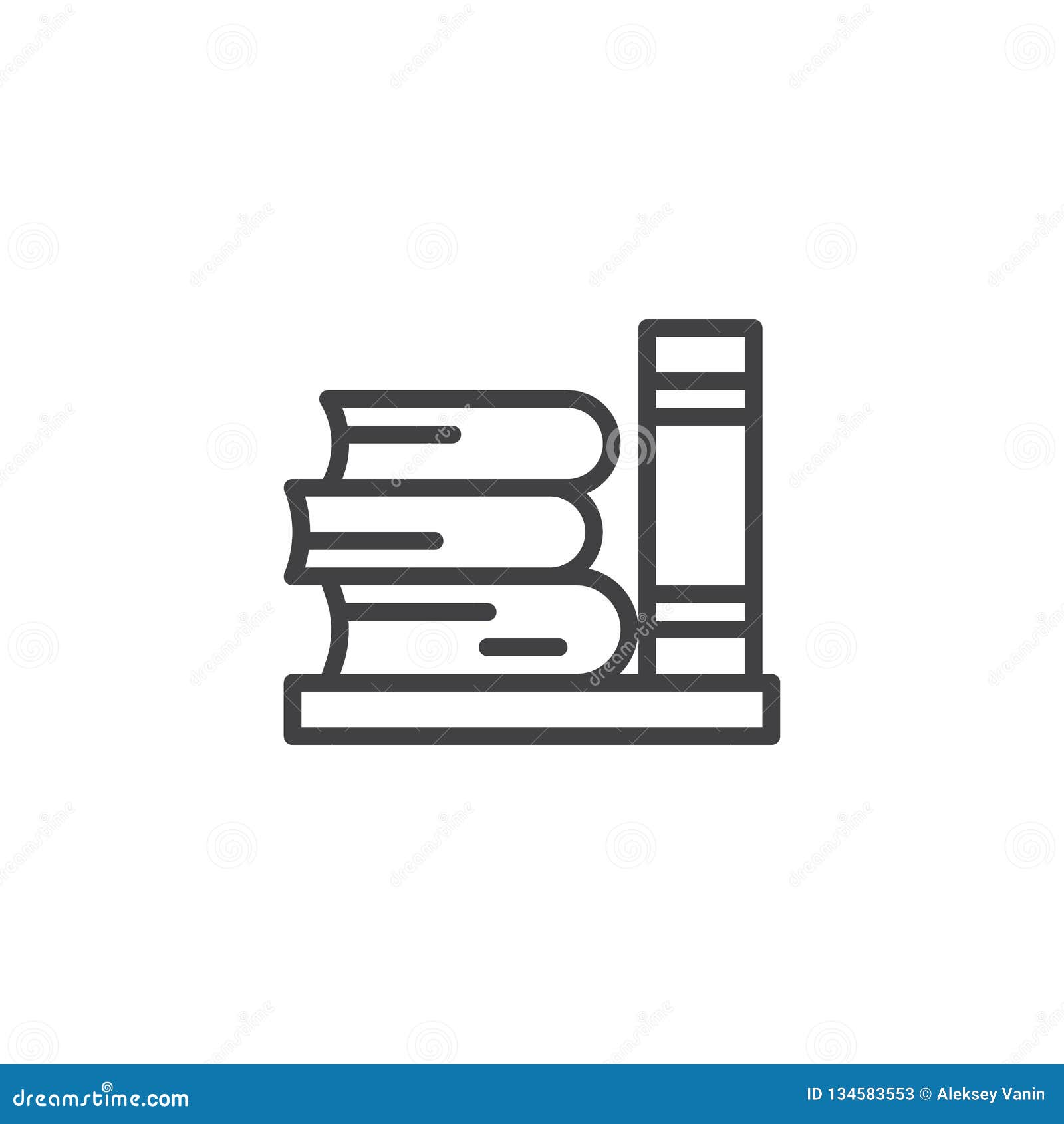 Library books outline icon stock vector. Illustration of simple - 134583553