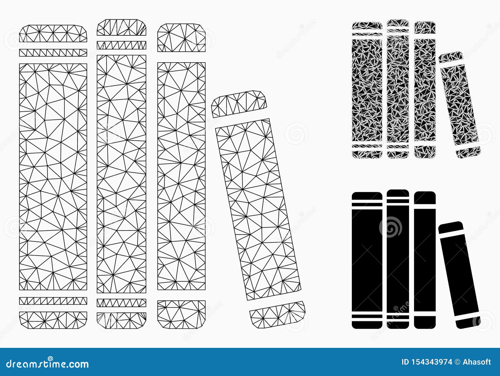 Library Books Vector Mesh Network Model And Triangle Mosaic Icon Stock Vector Illustration Of