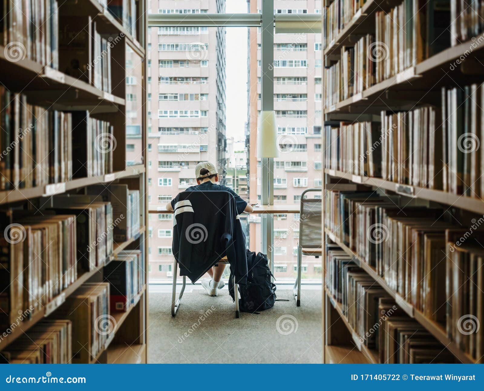 Library Bookshelf with People Reading Study Campus Education Background ...