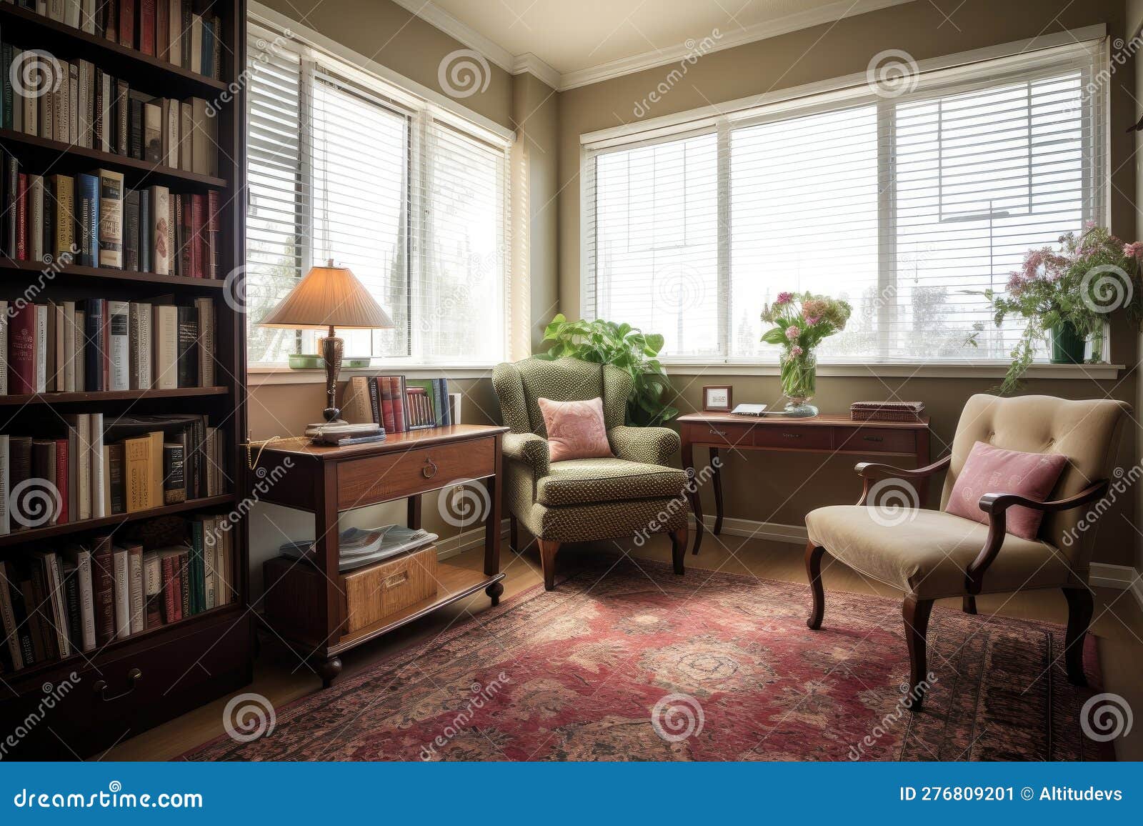 Library with Bright and Inviting Setting, Perfect for Reading or ...