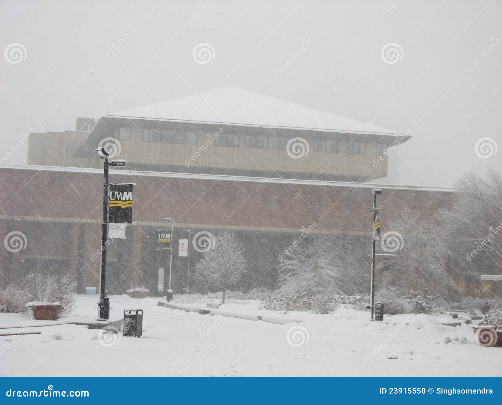 Library Building in Heavy Snow Storm UWM Editorial Image - Image of ...