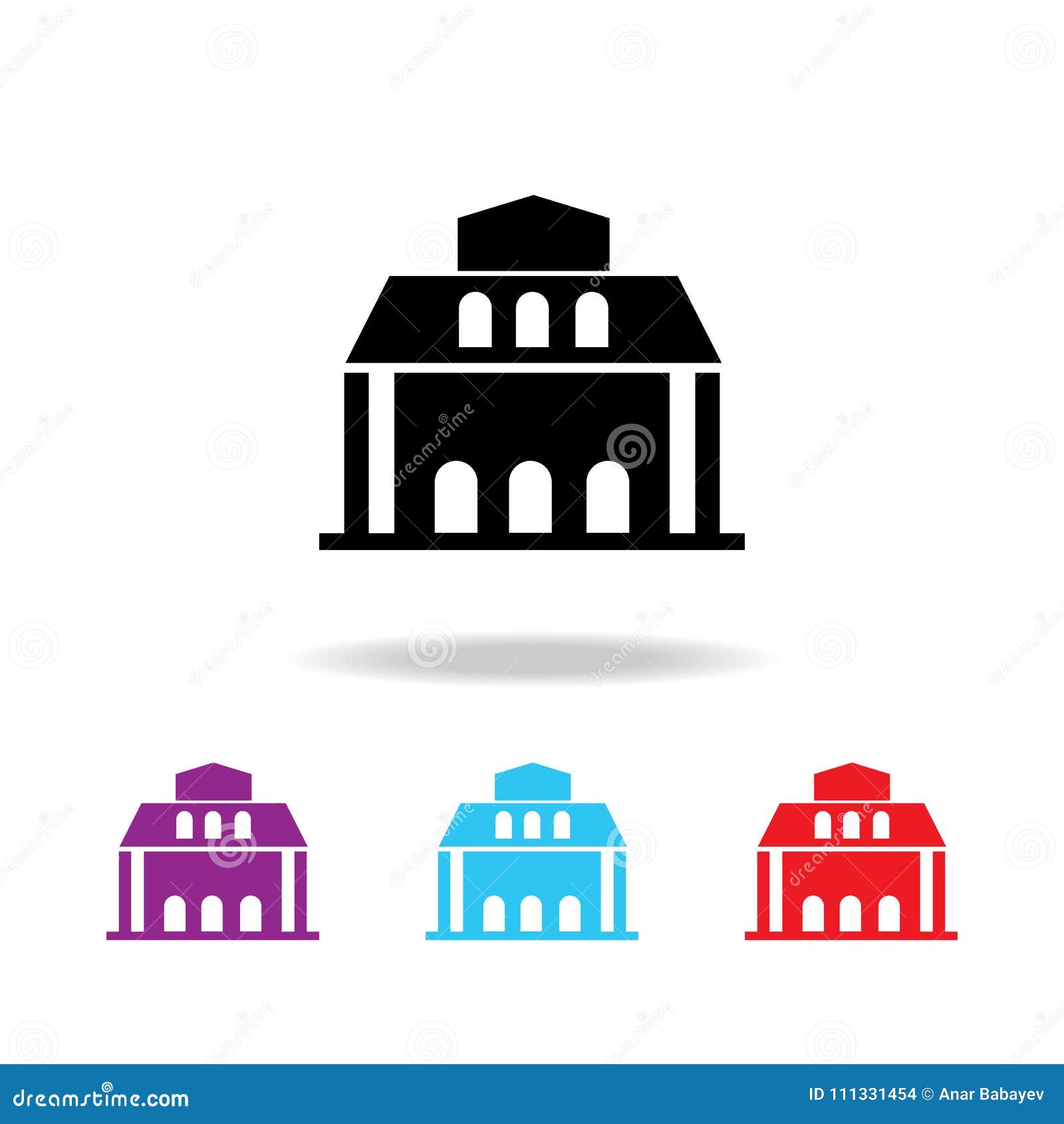 Library Building Icon. Elements of Building in Multi Colored Icons for ...