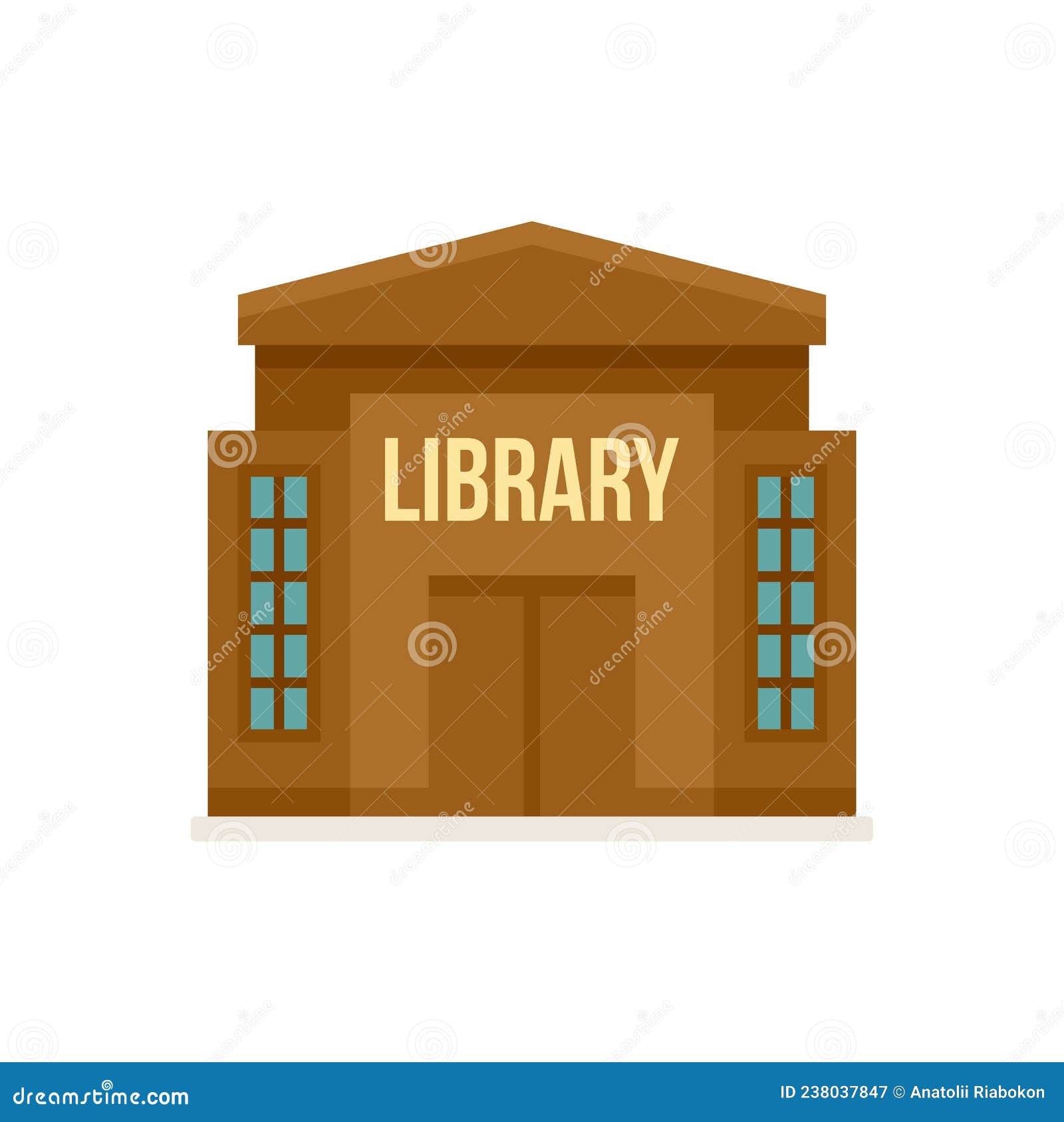 Library Building Icon Flat Isolated Vector Stock Vector - Illustration ...