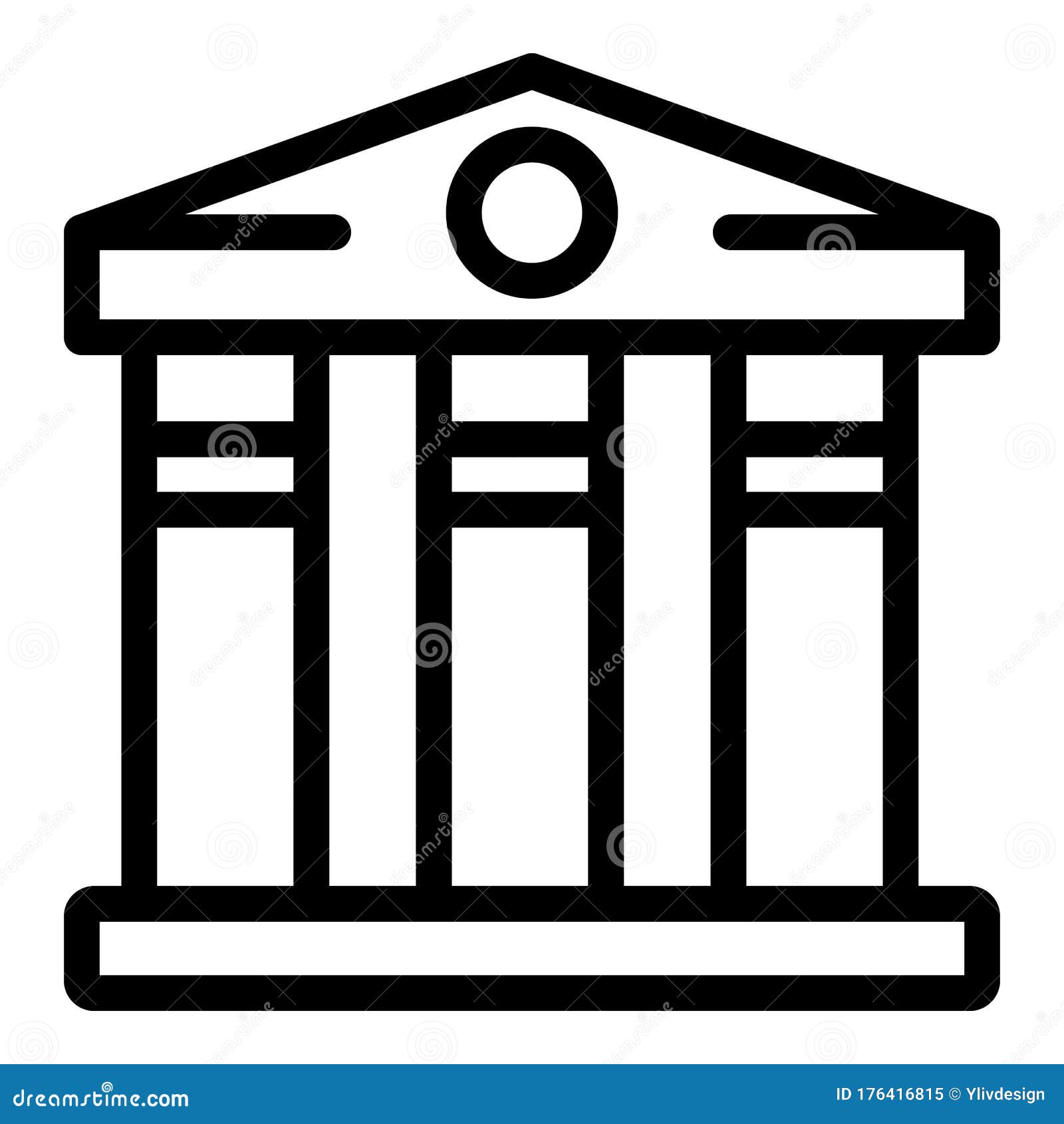 Library Building Icon, Outline Style Stock Vector - Illustration of ...