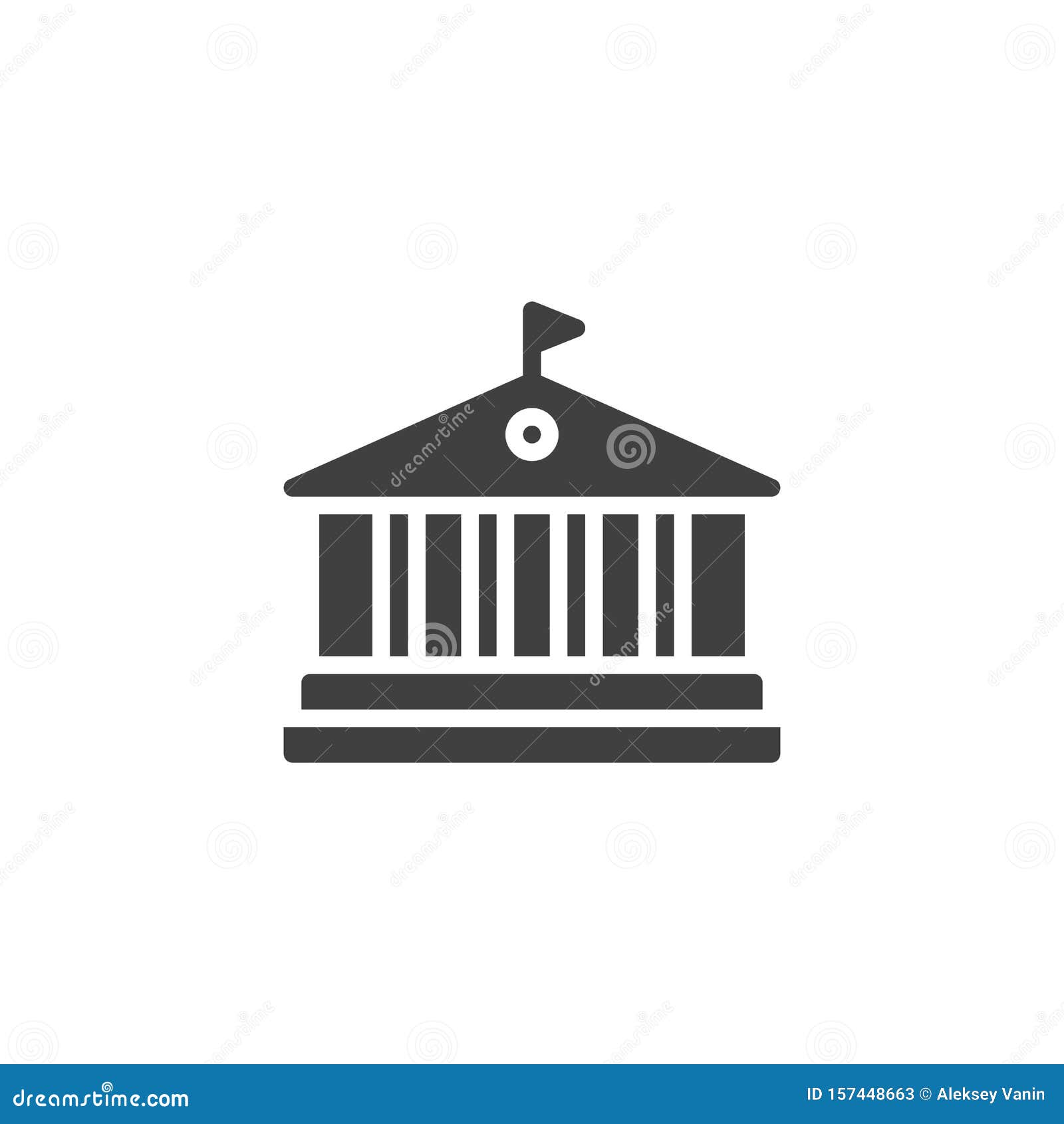 Library Building Vector Icon Stock Vector - Illustration of library ...
