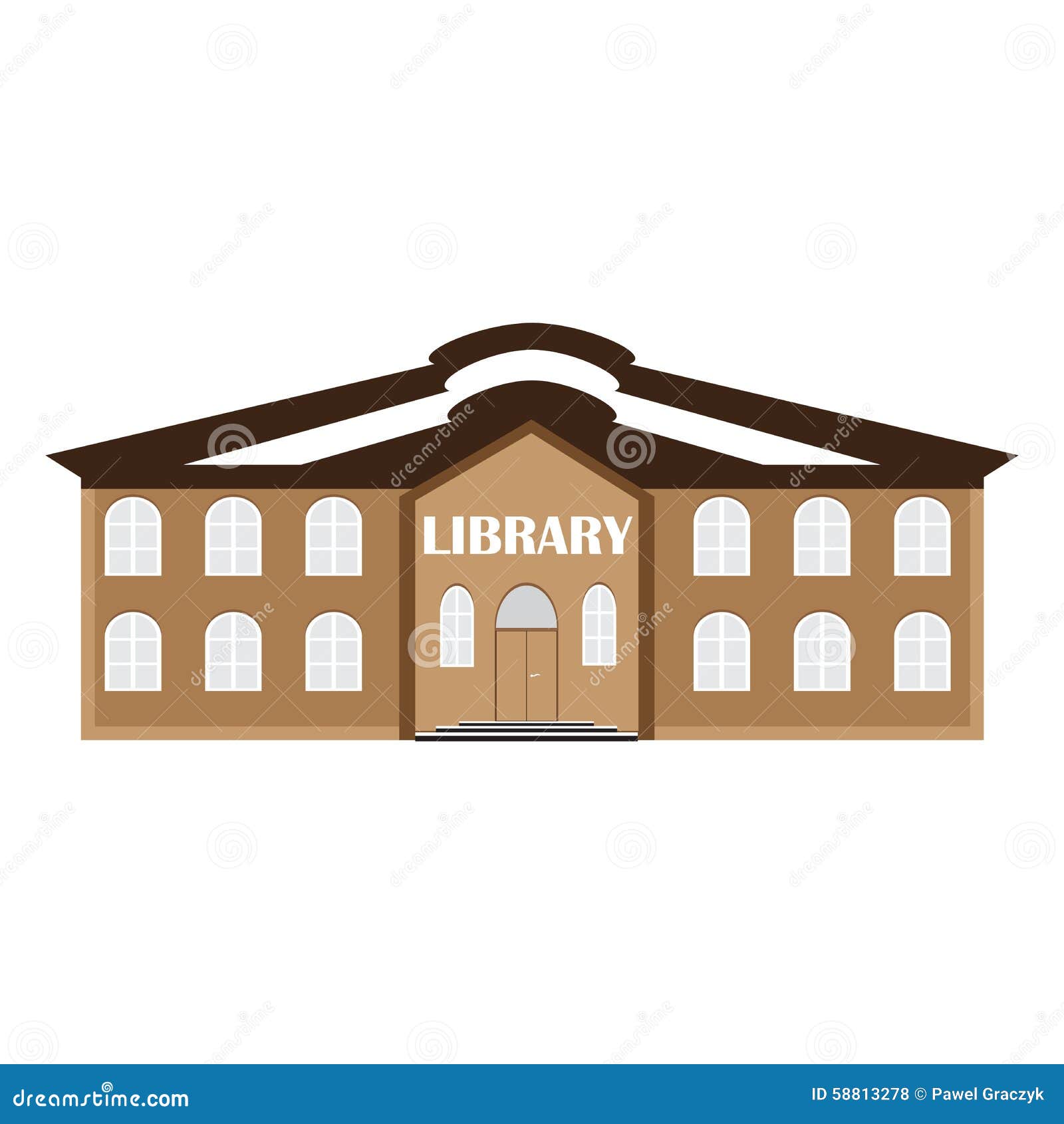 Library building stock vector. Illustration of book, exterior - 58813278