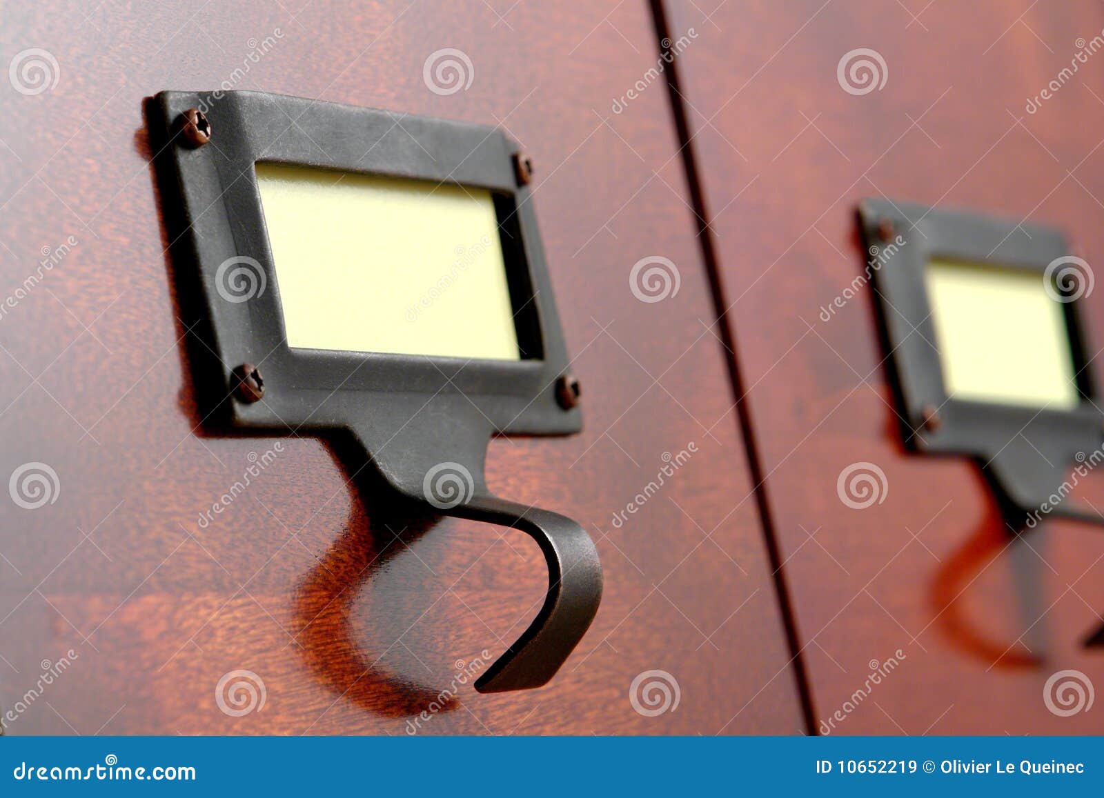 Library Cabinet Drawer Pull with Title Insert Stock Image - Image of ...