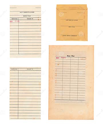 Library Card Set from 1976 stock photo. Image of objects - 165032550