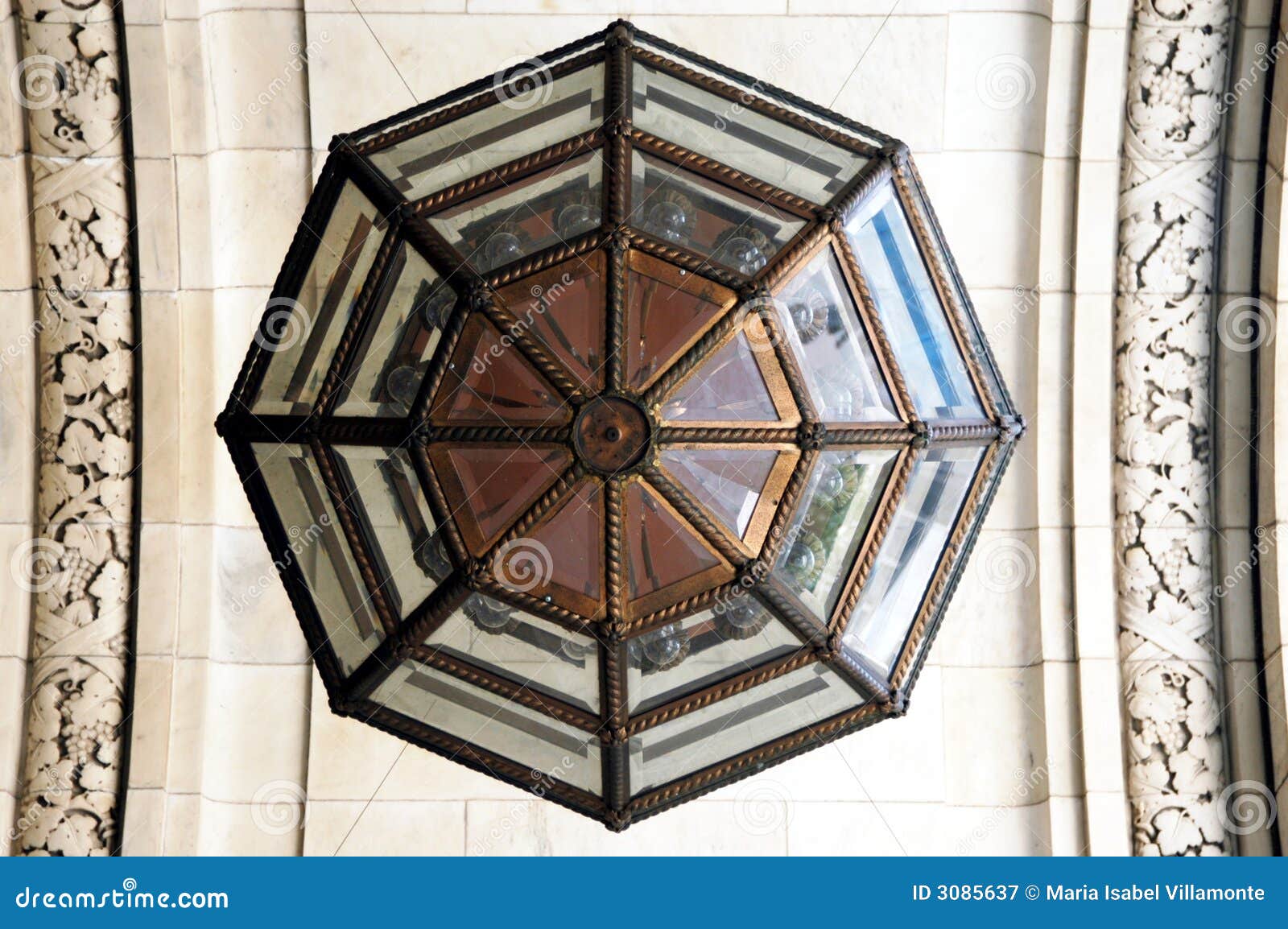 Library Ceiling and Chandelier Stock Image - Image of entrance ...