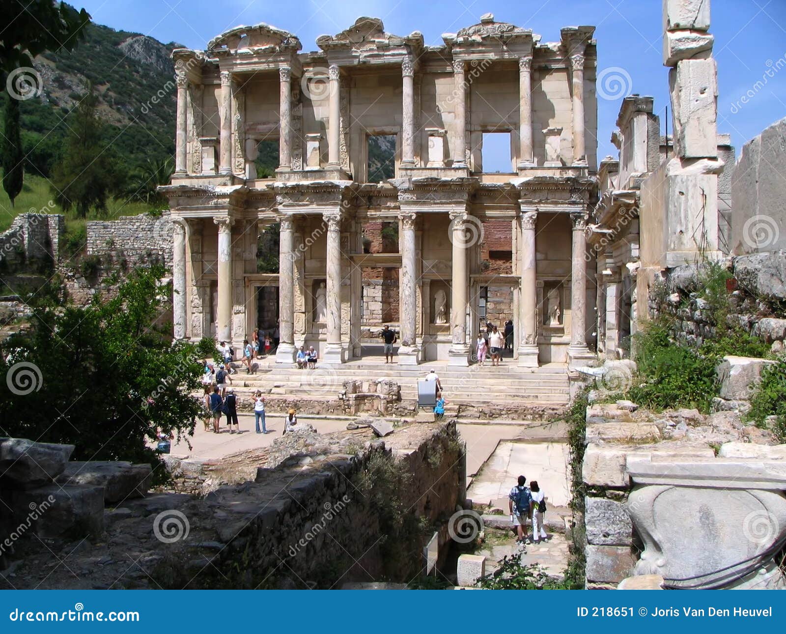 Library of Celsus stock image. Image of ancient, holiday - 218651