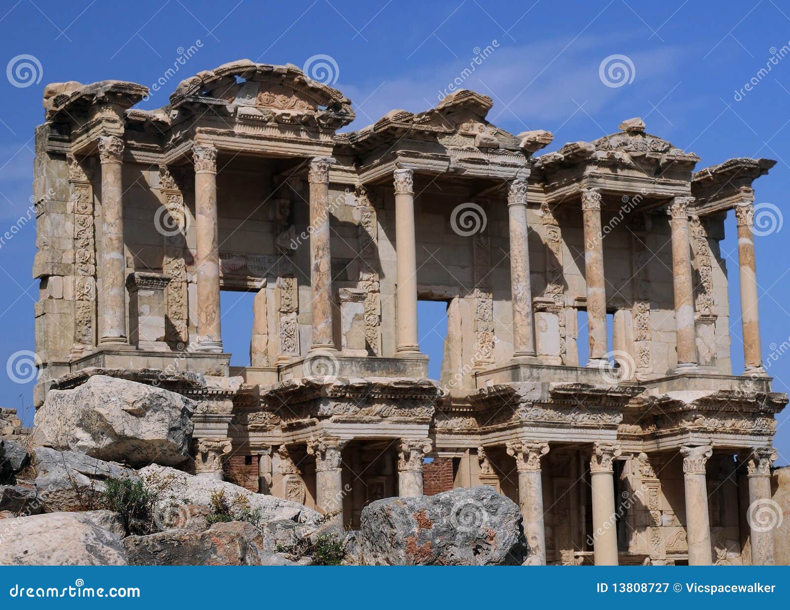 Library of Celsus in Ephesus Stock Image - Image of empire, history ...