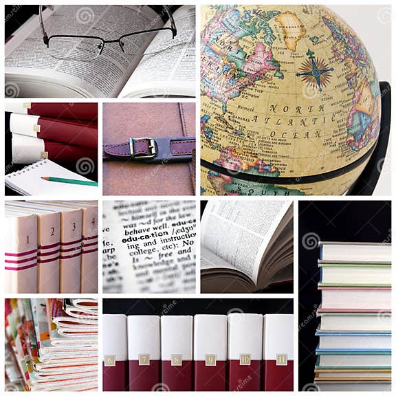 Library collage stock image. Image of detail, collection - 13582637