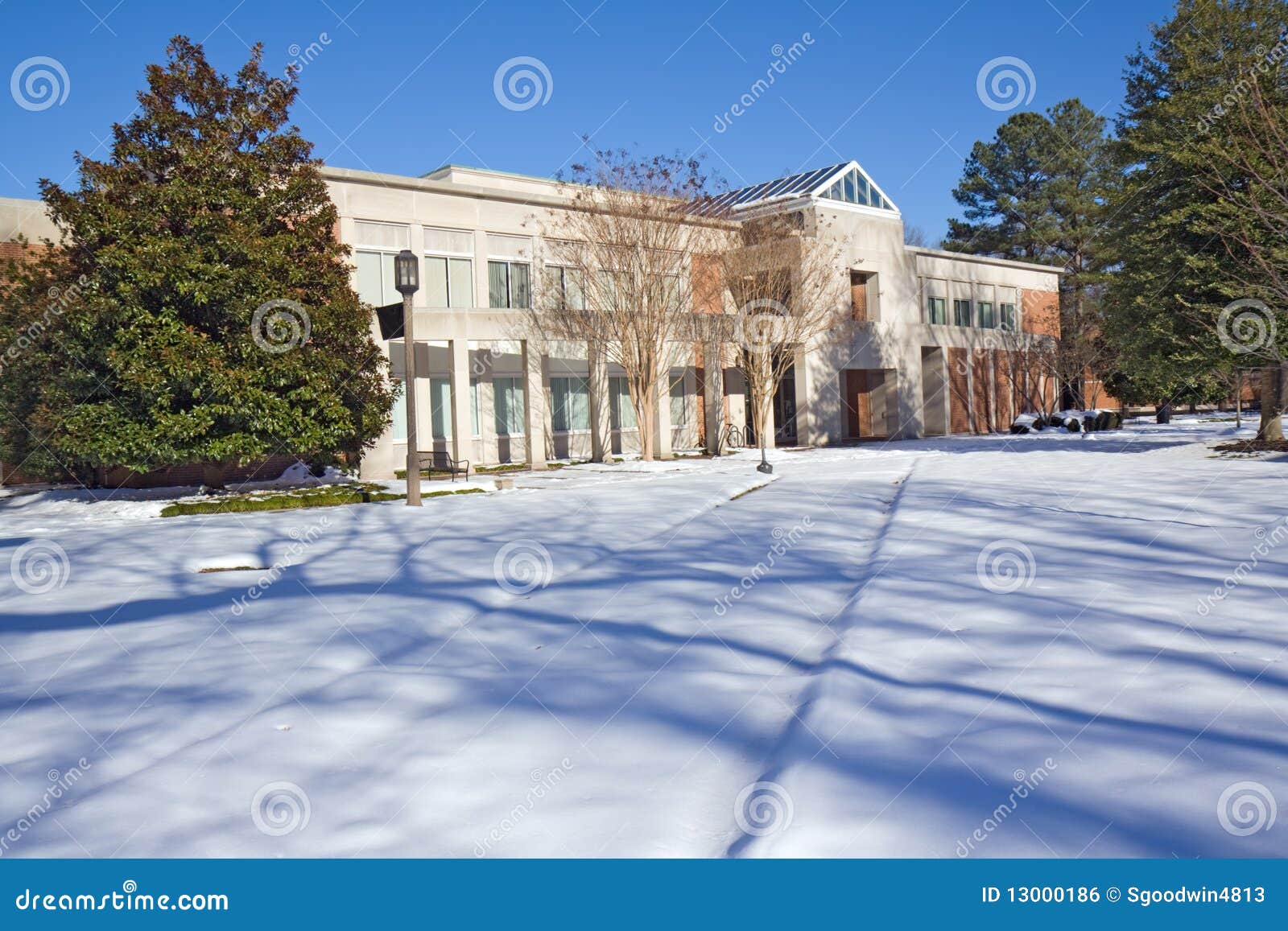 Library on a College Campus in Winter Stock Photo - Image of america ...