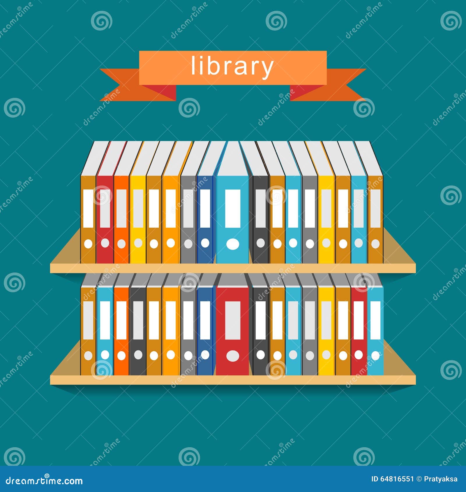 Library Concept. Bookcase Concept Stock Illustration - Illustration of ...