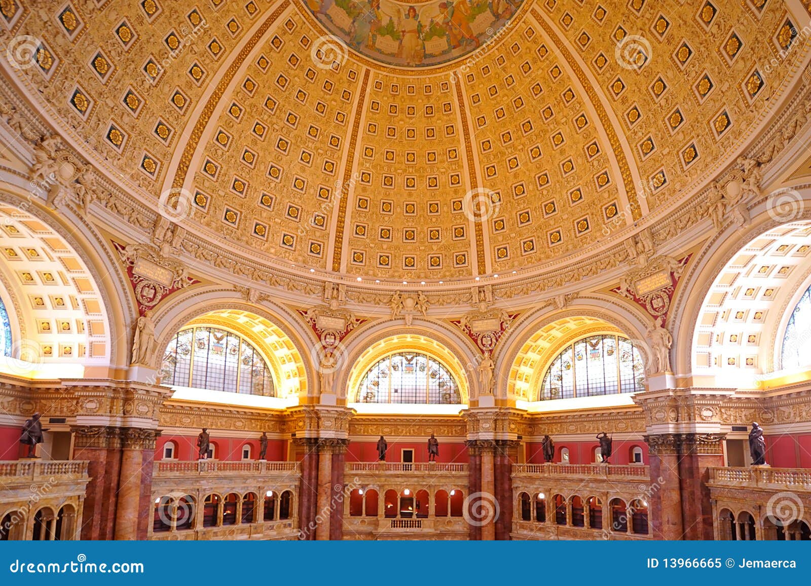 Library of Congress Ceiling, Washington, DC Stock Image - Image of ...