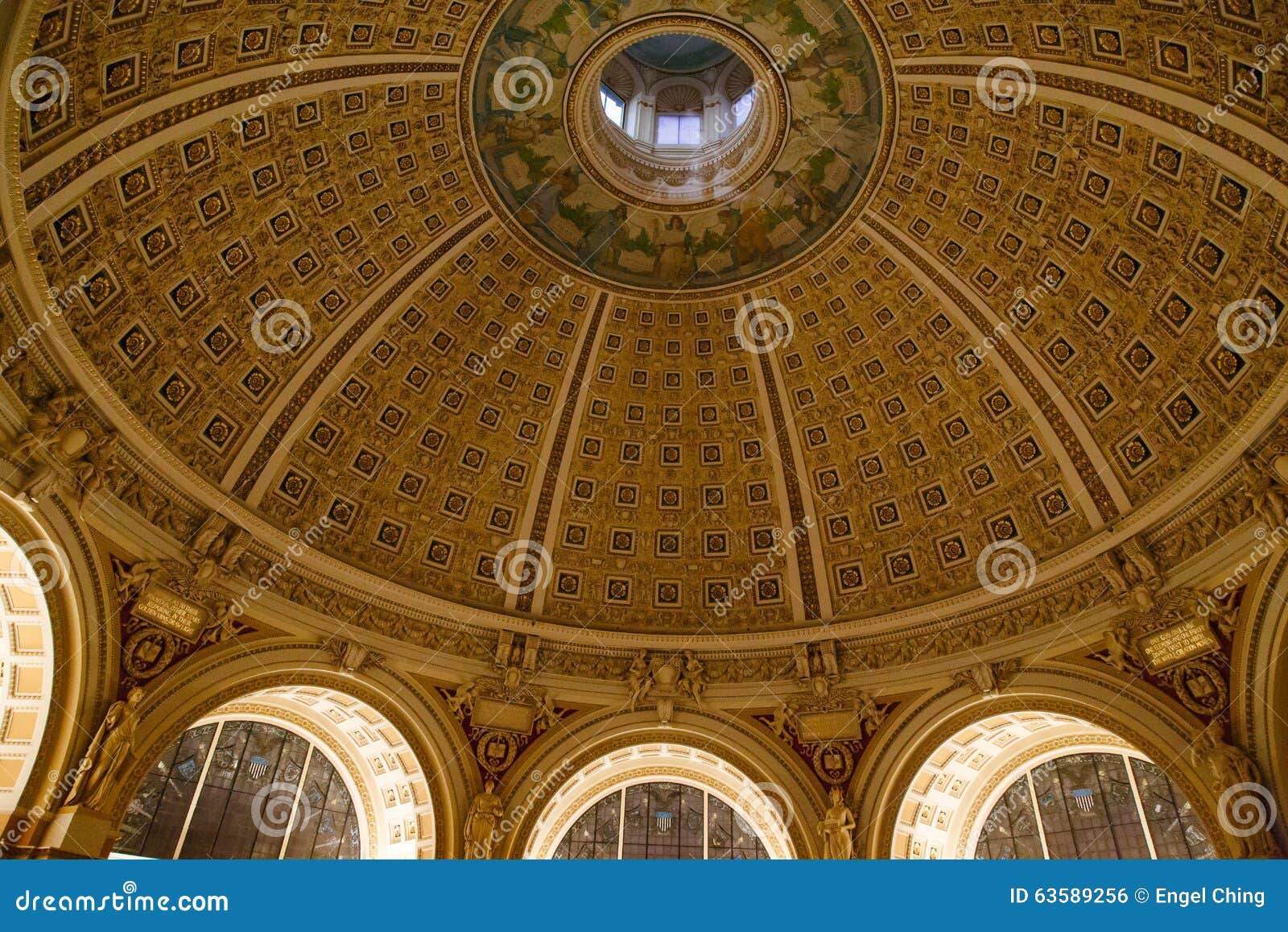 Library of Congress Ceiling Stock Photo - Image of united, ornate: 63589256