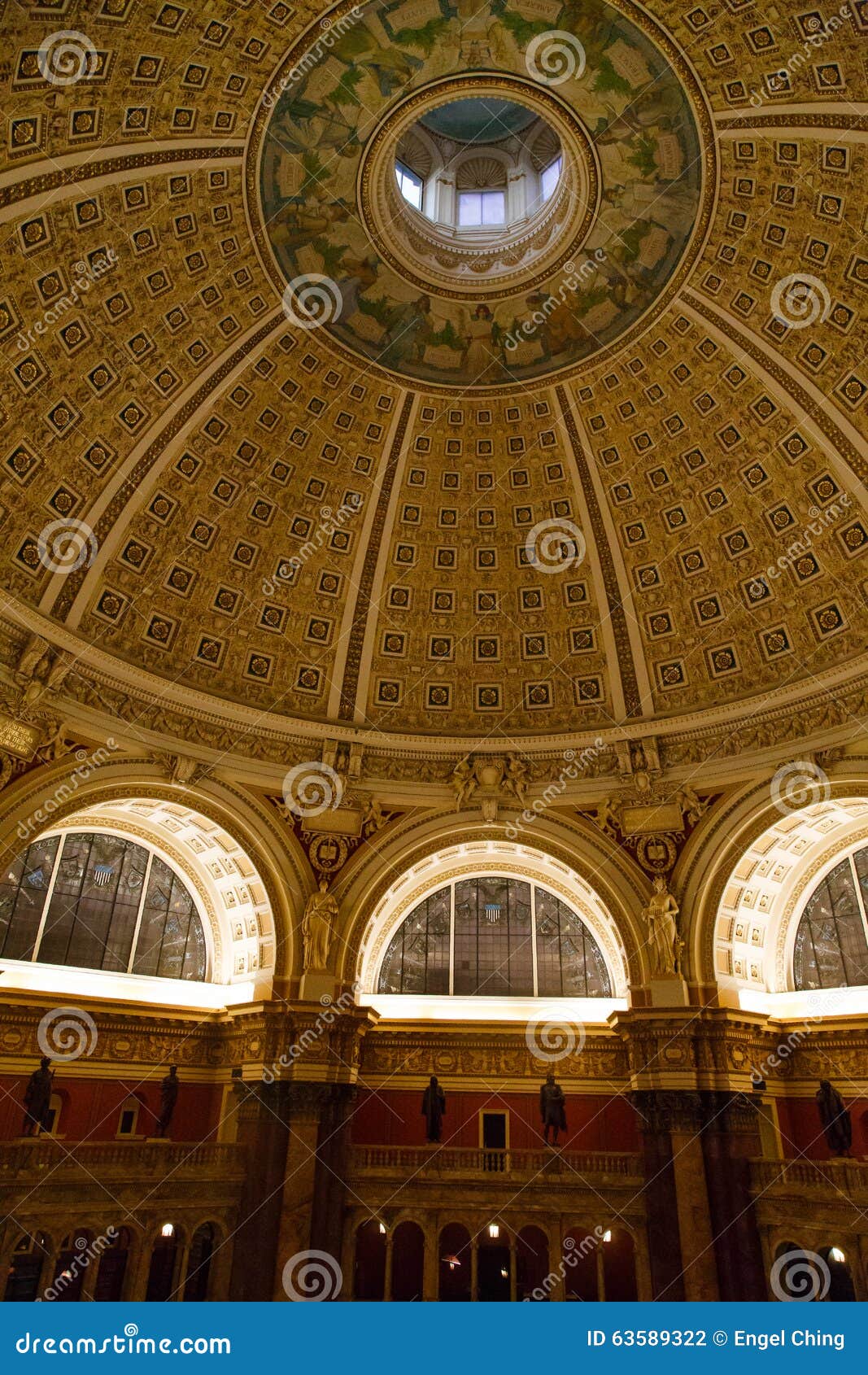 Library of Congress Ceiling Stock Photo - Image of library, tradition ...