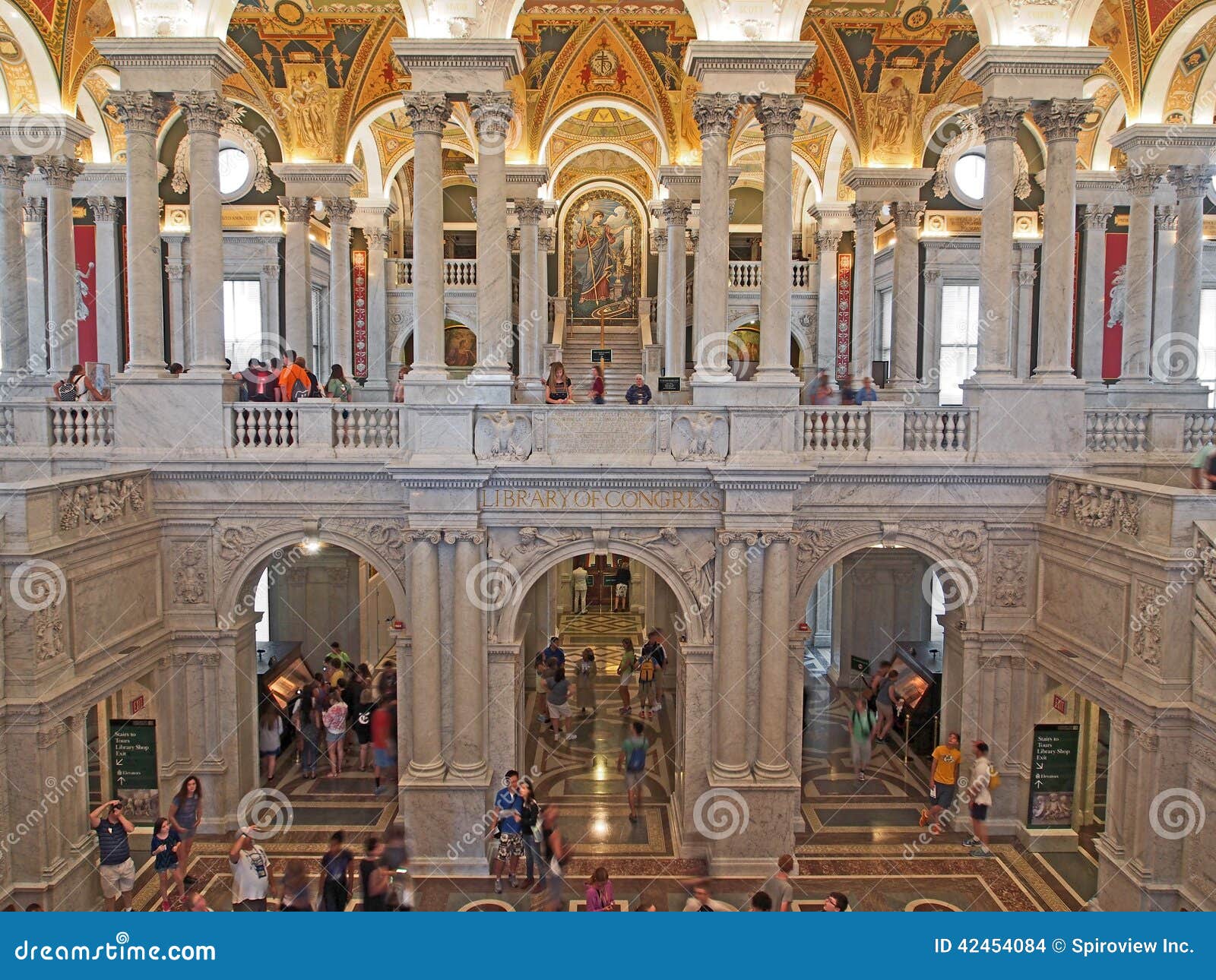 Library of Congress Lobby, Washington Editorial Stock Image - Image of ...