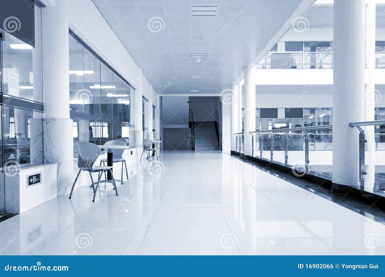 Library corridor stock photo. Image of construction, desk - 16902066