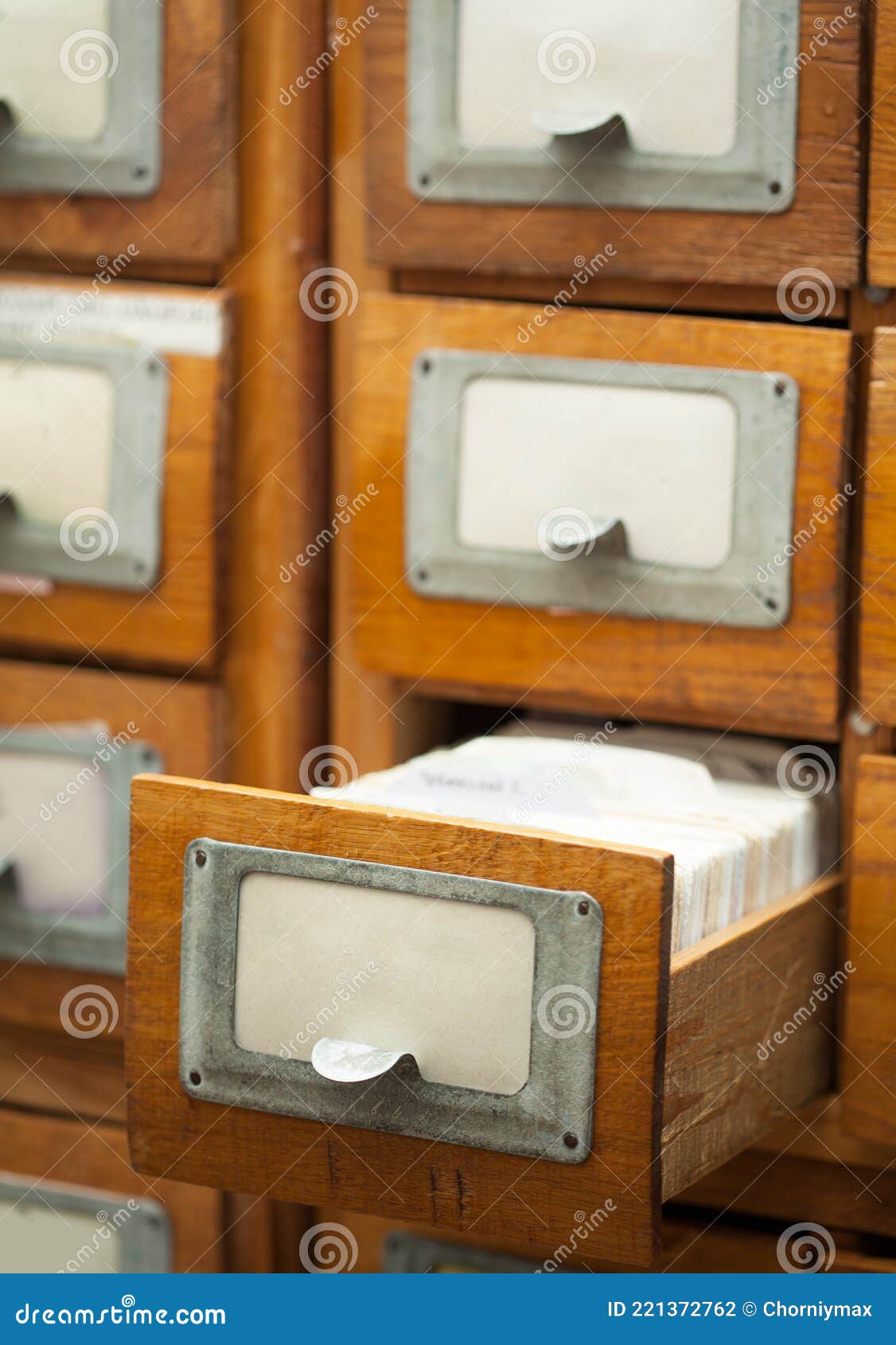 Library drawers stock photo. Image of catalog, label - 221372762