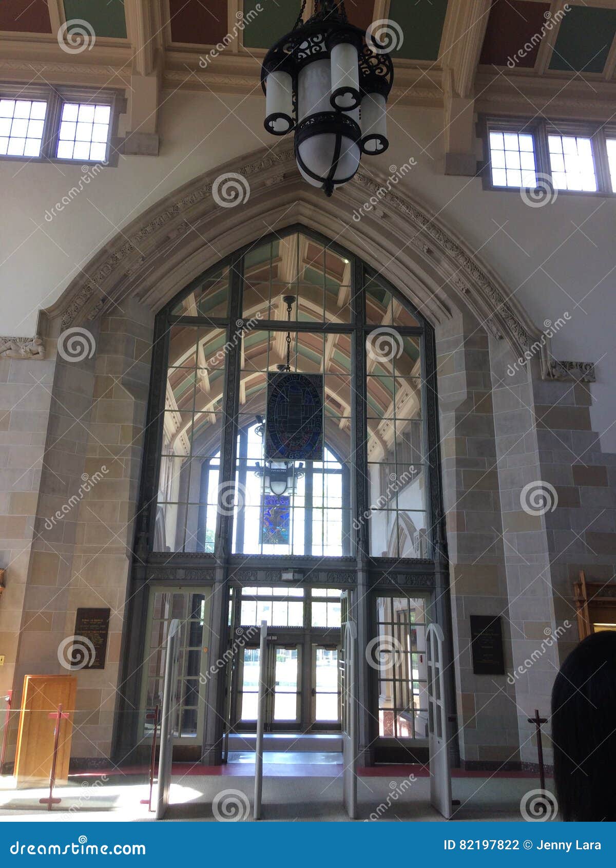 Library stock photo. Image of glass, chandelier, entrance - 82197822