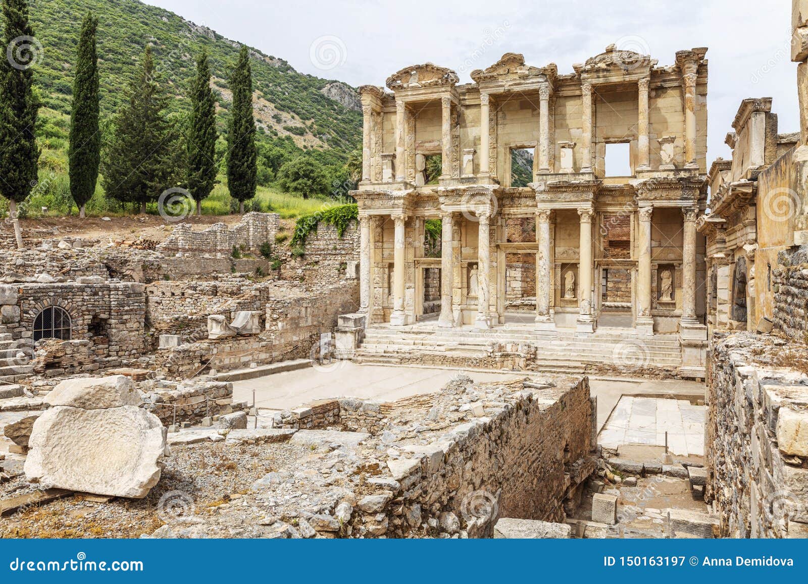 Library in Ephesus. the Surviving Building Stock Image - Image of ...
