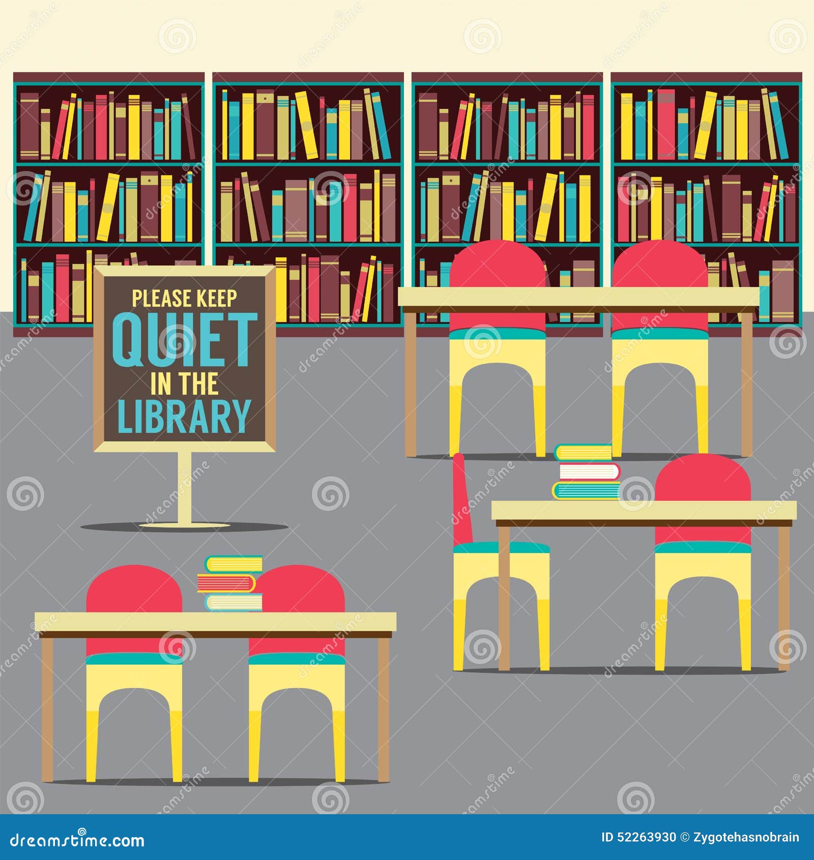 In the Library with Forbidden Poster Stock Vector - Illustration of ...