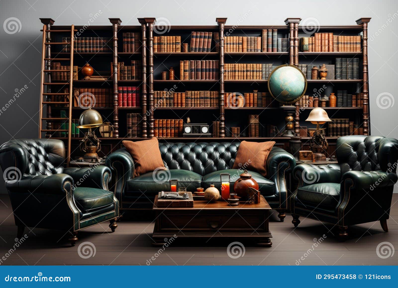 Library Furniture stock illustration. Illustration of contemporary ...