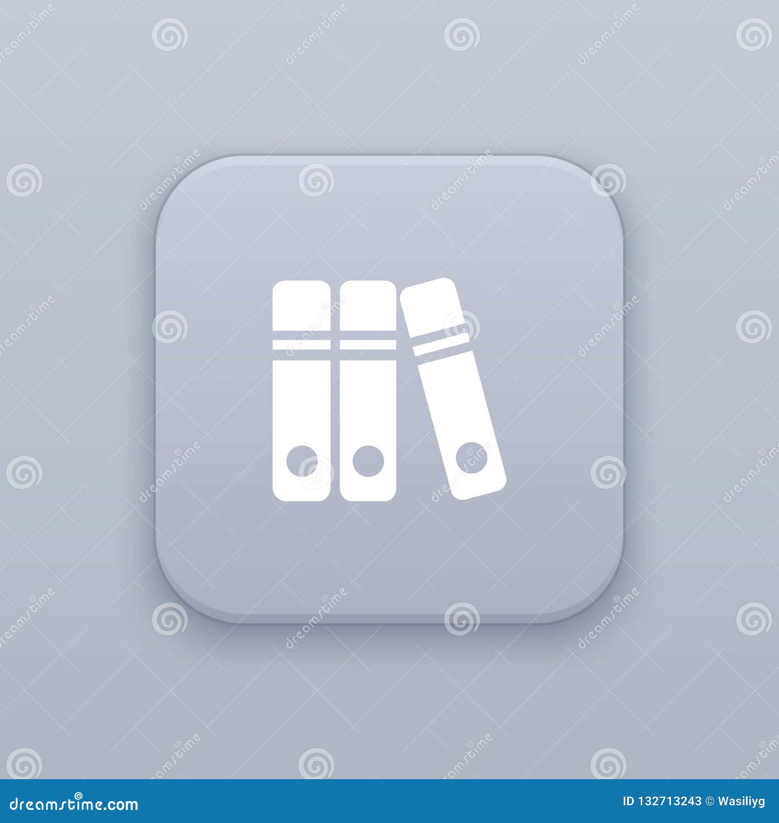 Library, Gray Vector Button with White Icon Stock Vector - Illustration ...