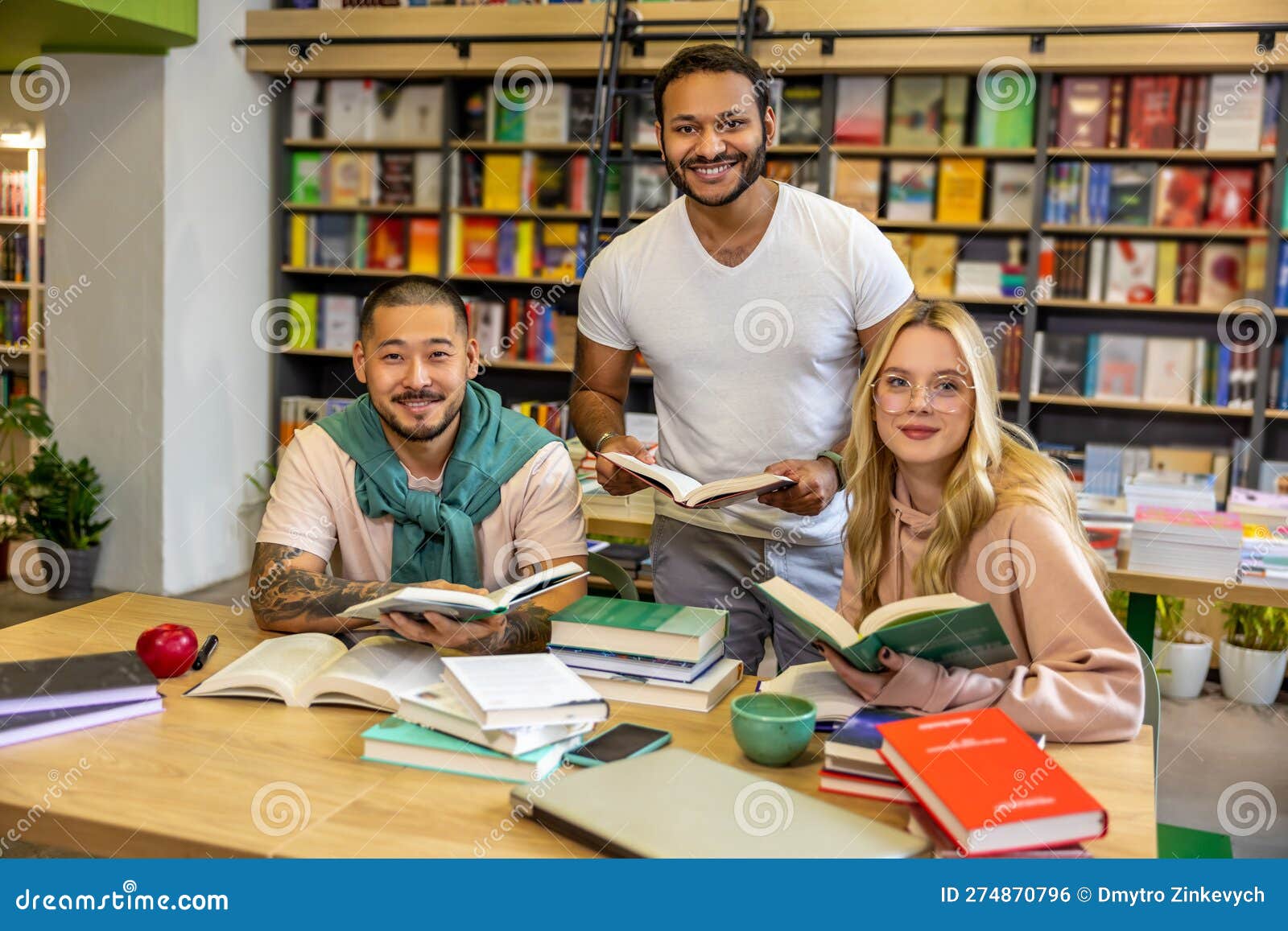 Group of People Reading Books in Library Stock Photo - Image of woman ...