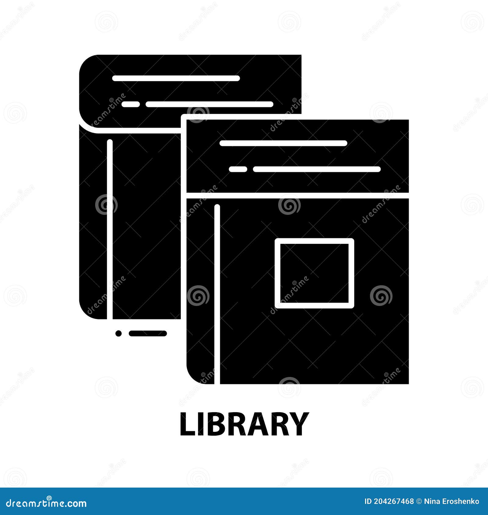 Library Icon, Black Vector Sign with Editable Strokes, Concept ...