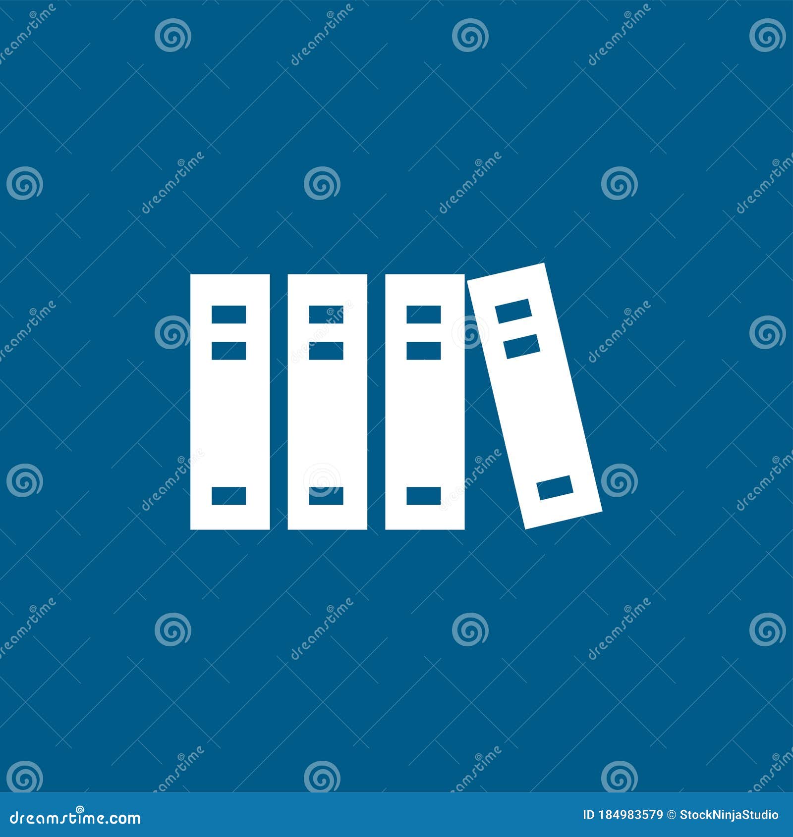 Library Icon on Blue Background. Blue Flat Style Vector Illustration ...